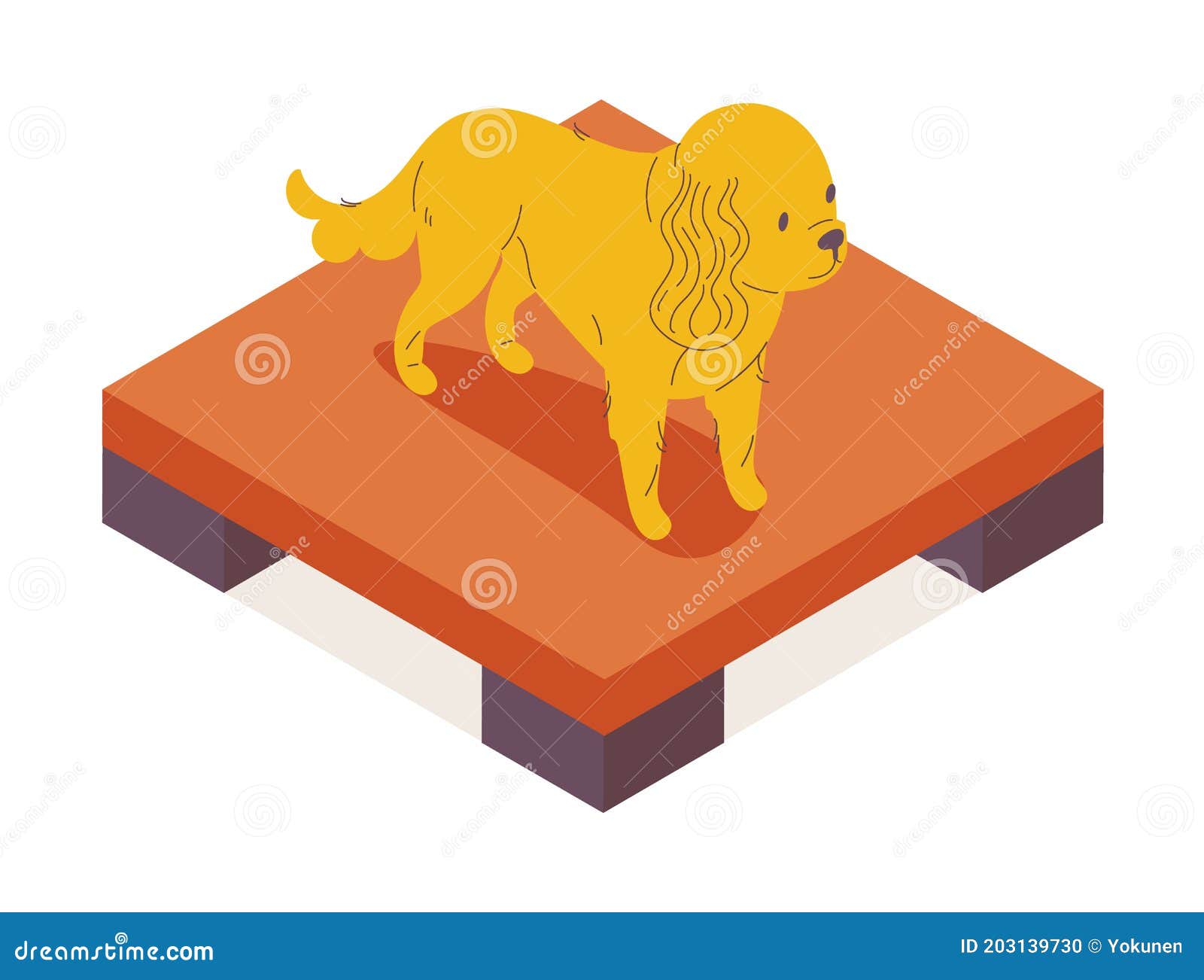 Isometric Pet Character Isolated on White. Vector 3d Pause Table and ...