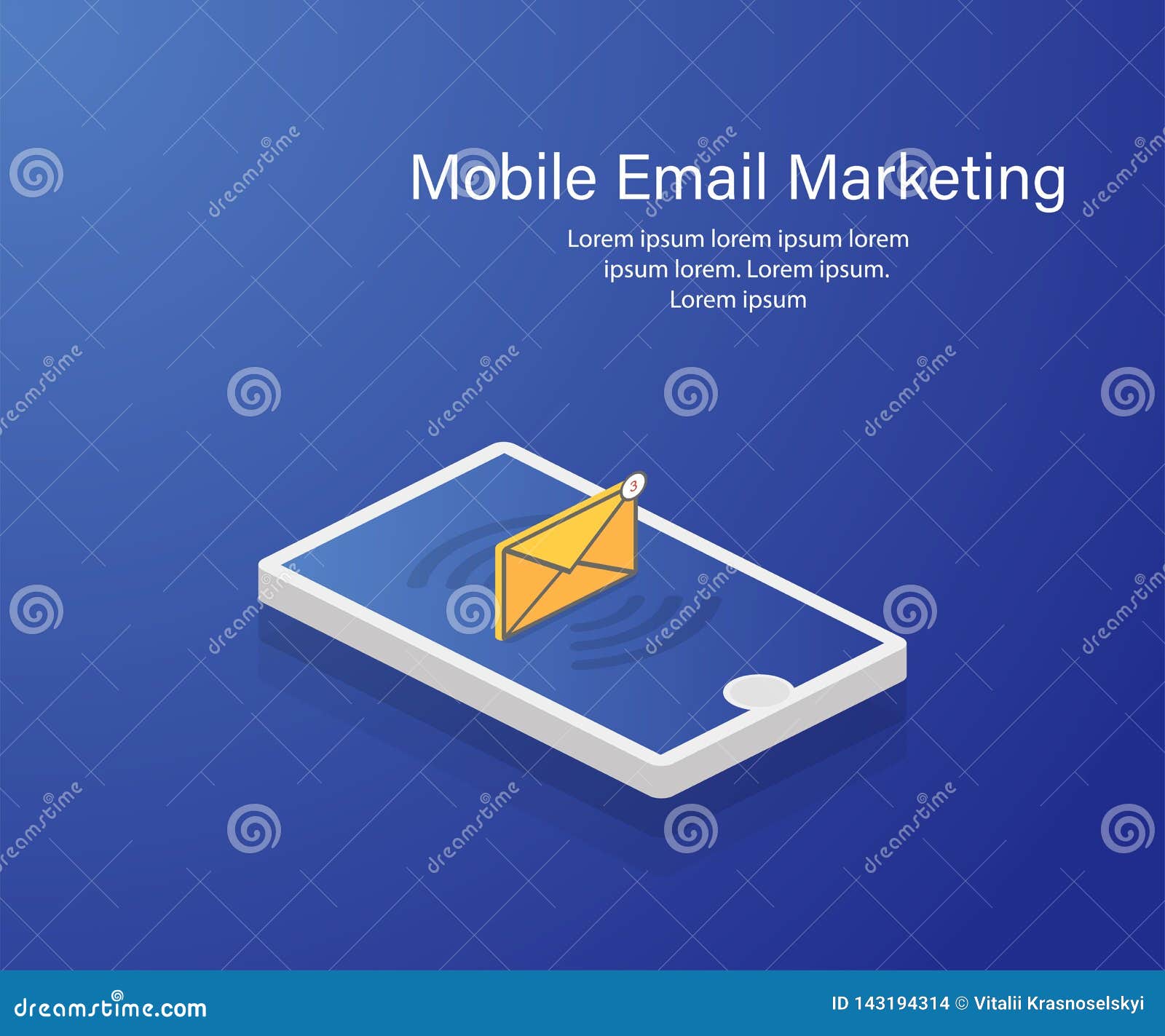 Isometric Phone. Email Mobile Marketing. Isometric Design Stock Vector ...