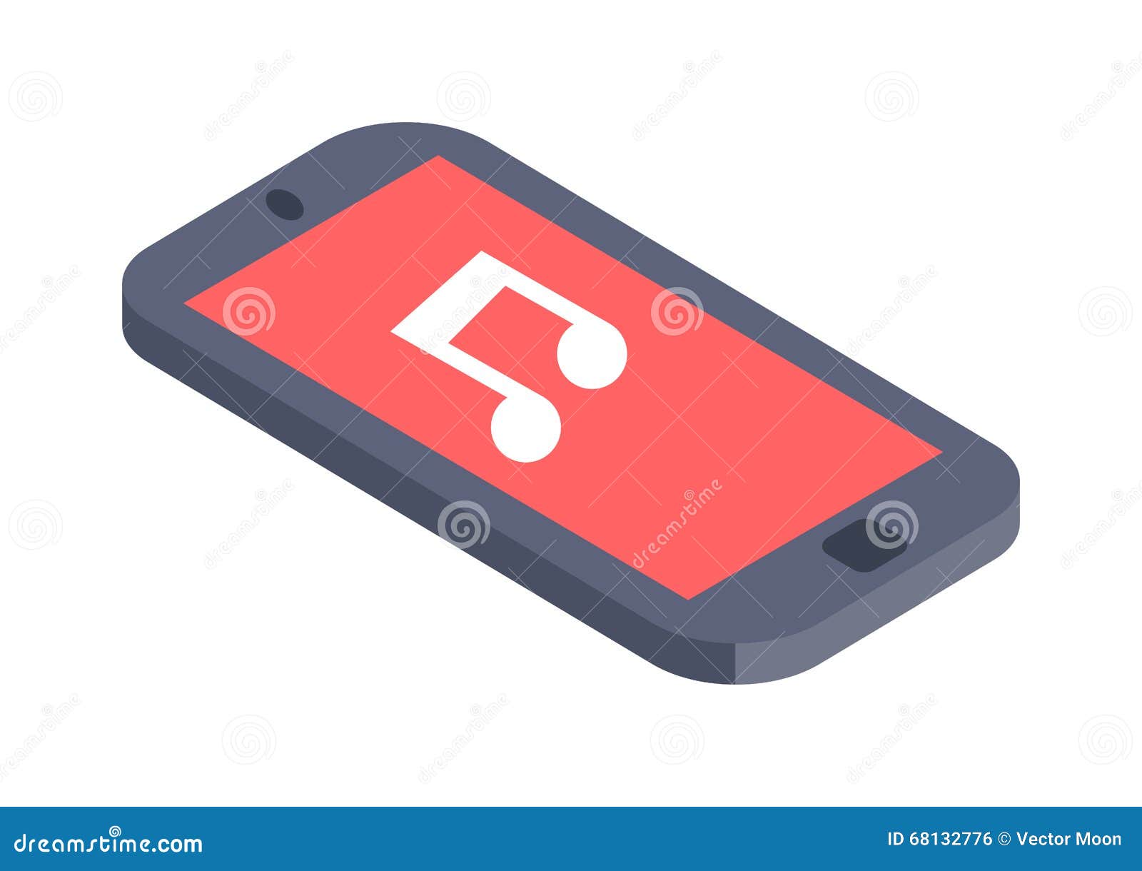 Isometric Phone. Touchscreen Phone Symbols Collection With Flat And ...