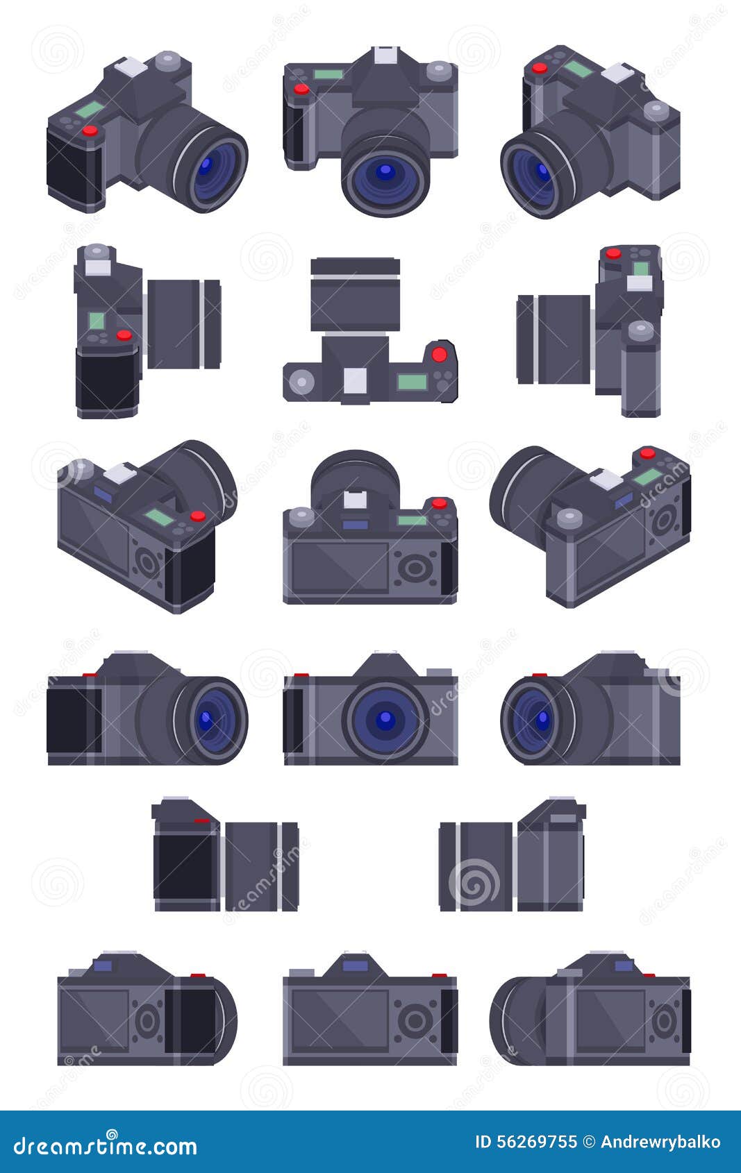Isometric photo camera stock vector. Illustration of hobbies - 56269755