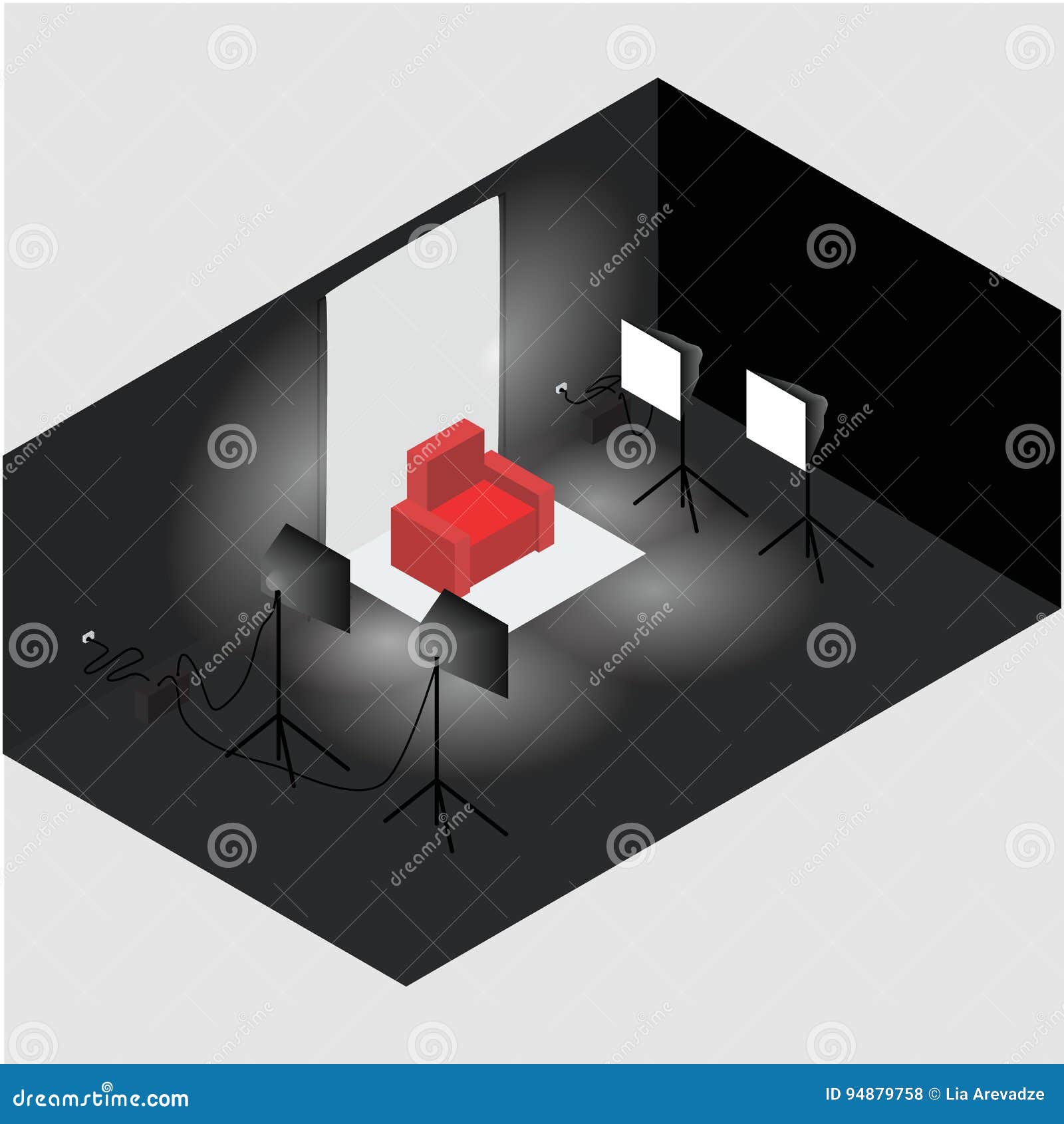 Isometric Photo Studio Room Interior with Workplace, Equipment and ...