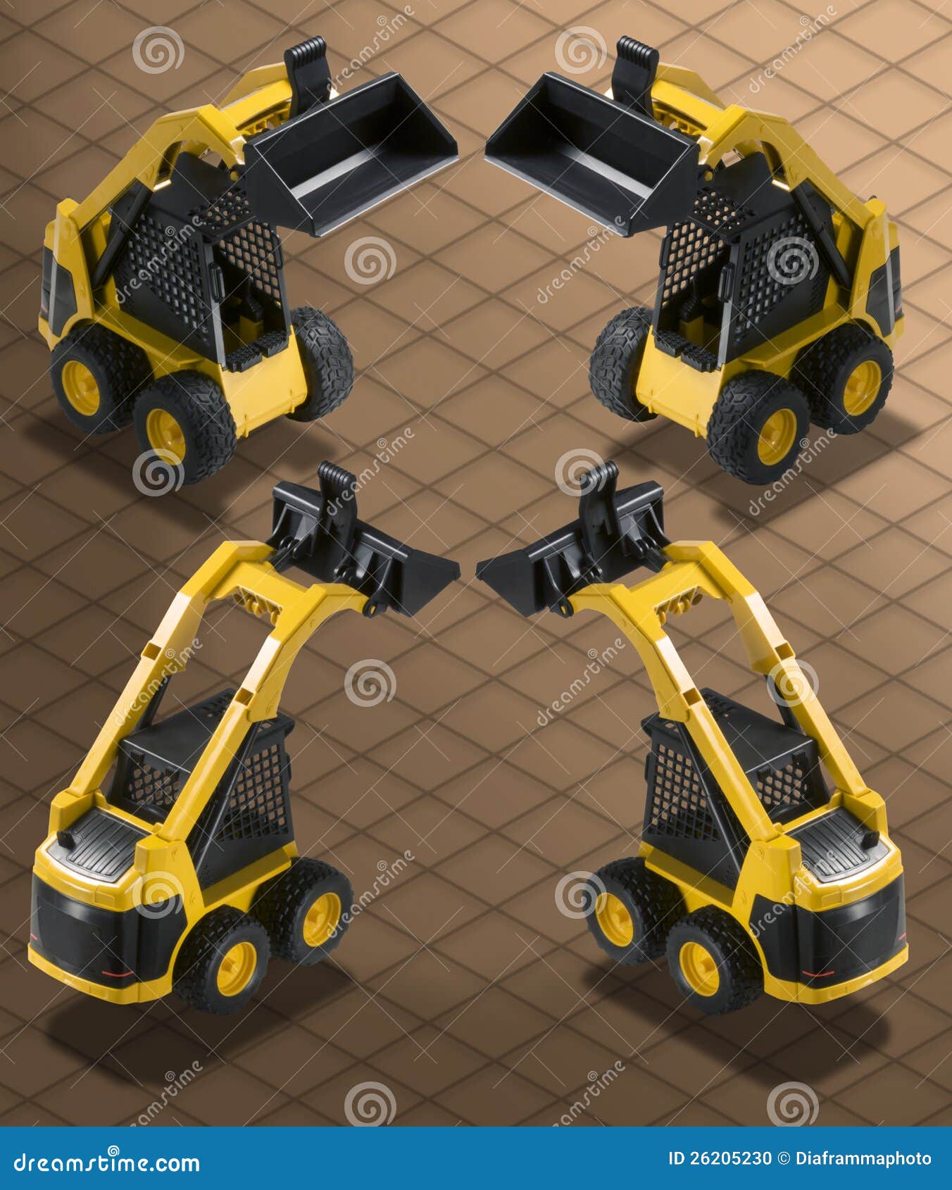 Isometric Photograph - Bobcat Excavator W Stock Illustration ...