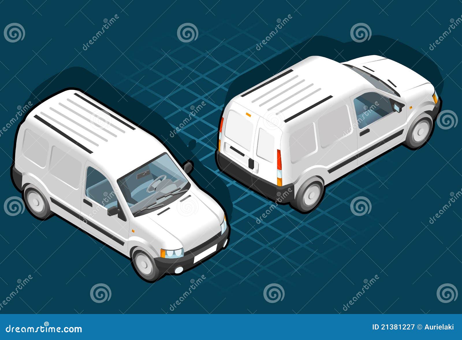 Isometric pickup van stock vector. Illustration of front - 21381227