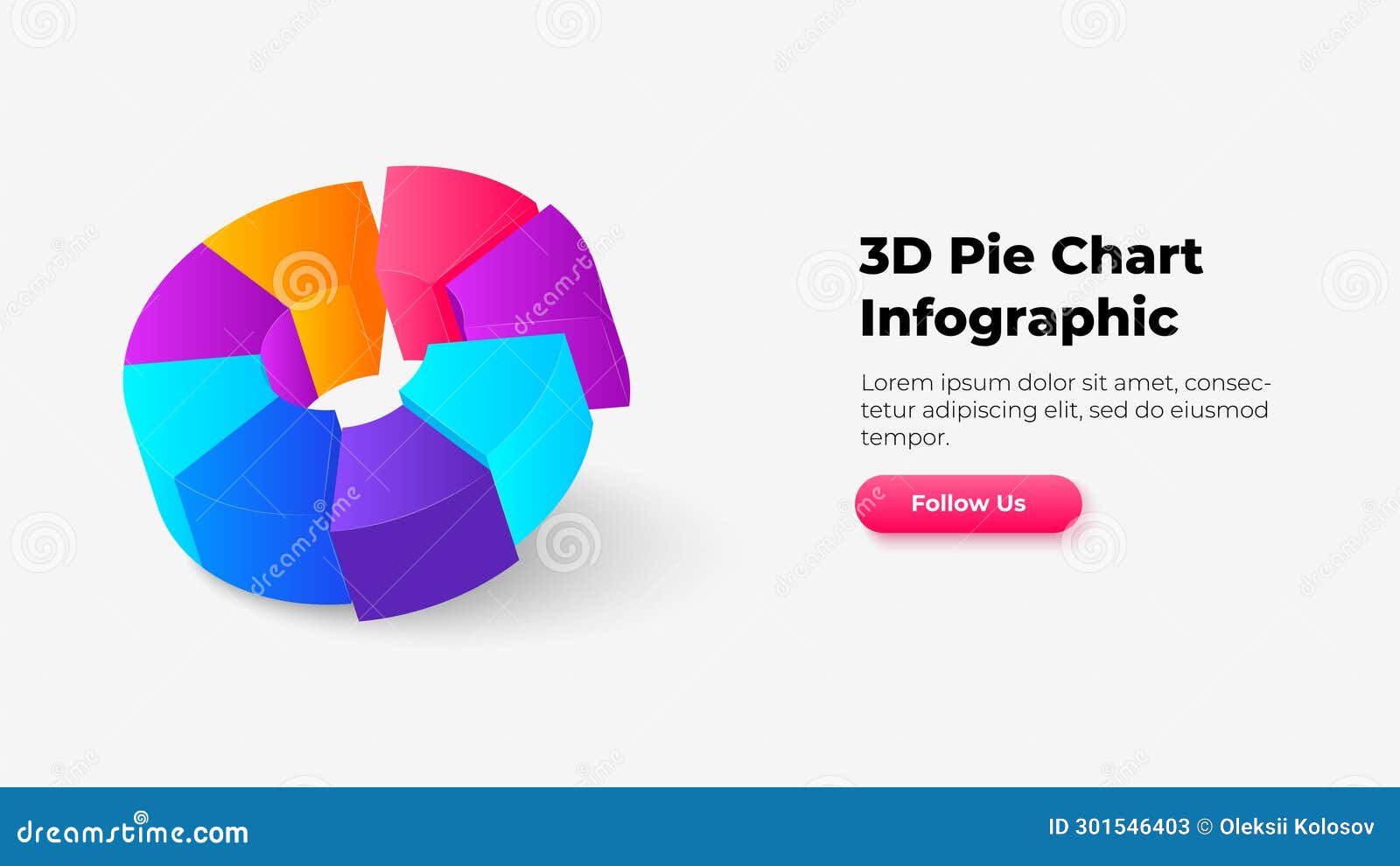 Isometric Pie Chart Infographic. 3D Diagram Divided into 8 Options ...
