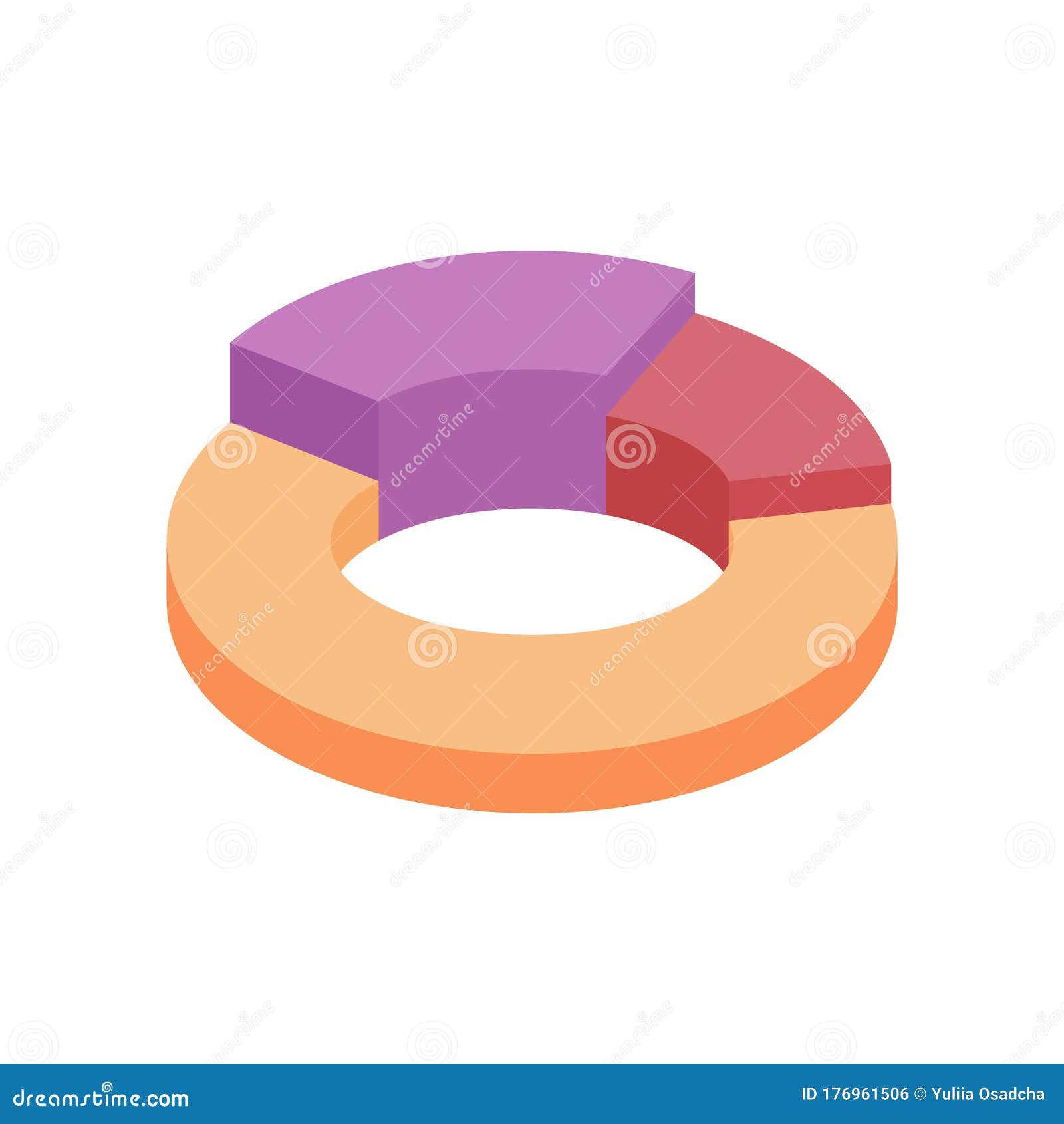Isometric Pie Circle Chart. 3d Graphic or Financial Diagram for ...