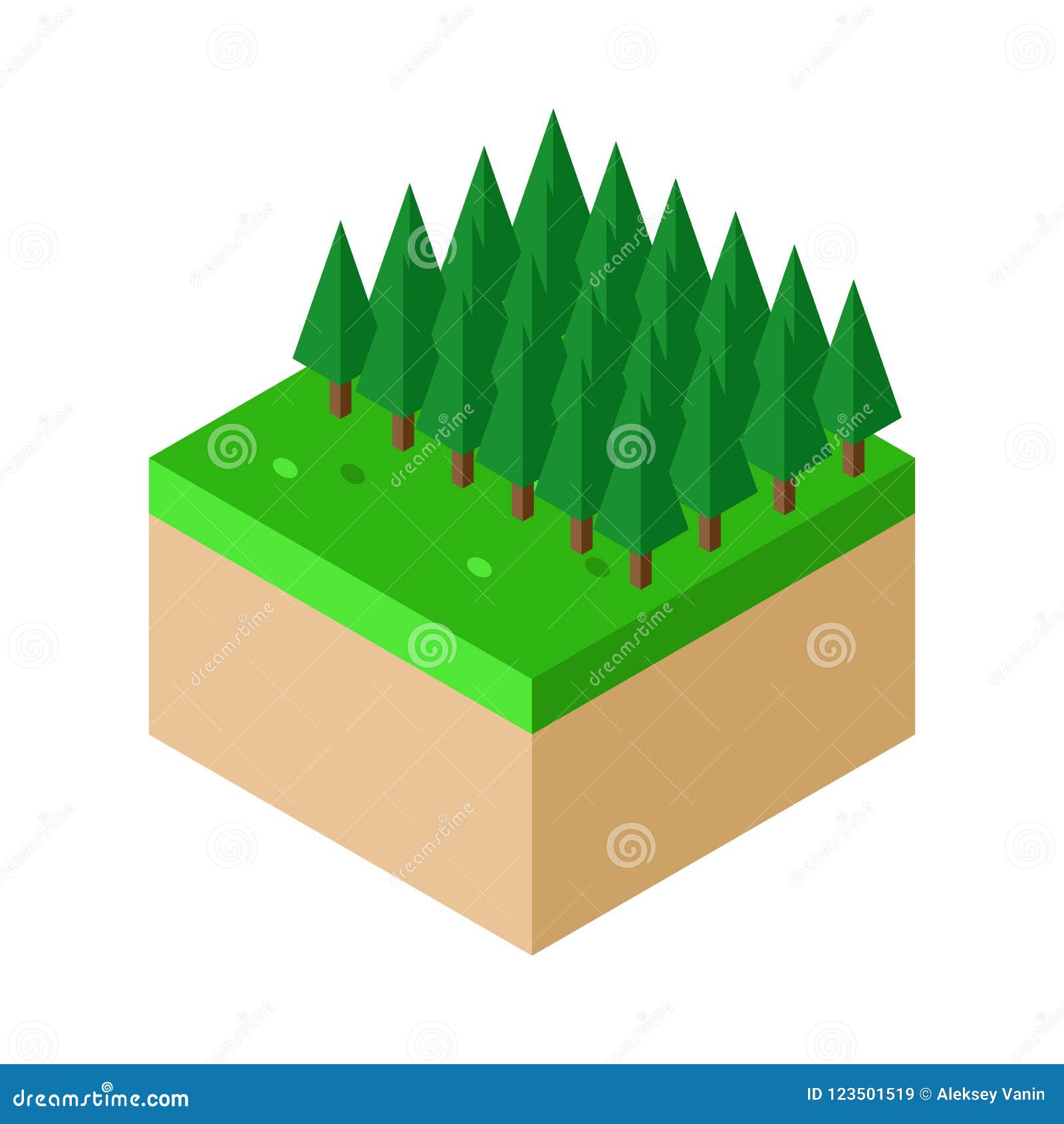 Isometric Piece of Ground Vector Illustration Stock Vector ...
