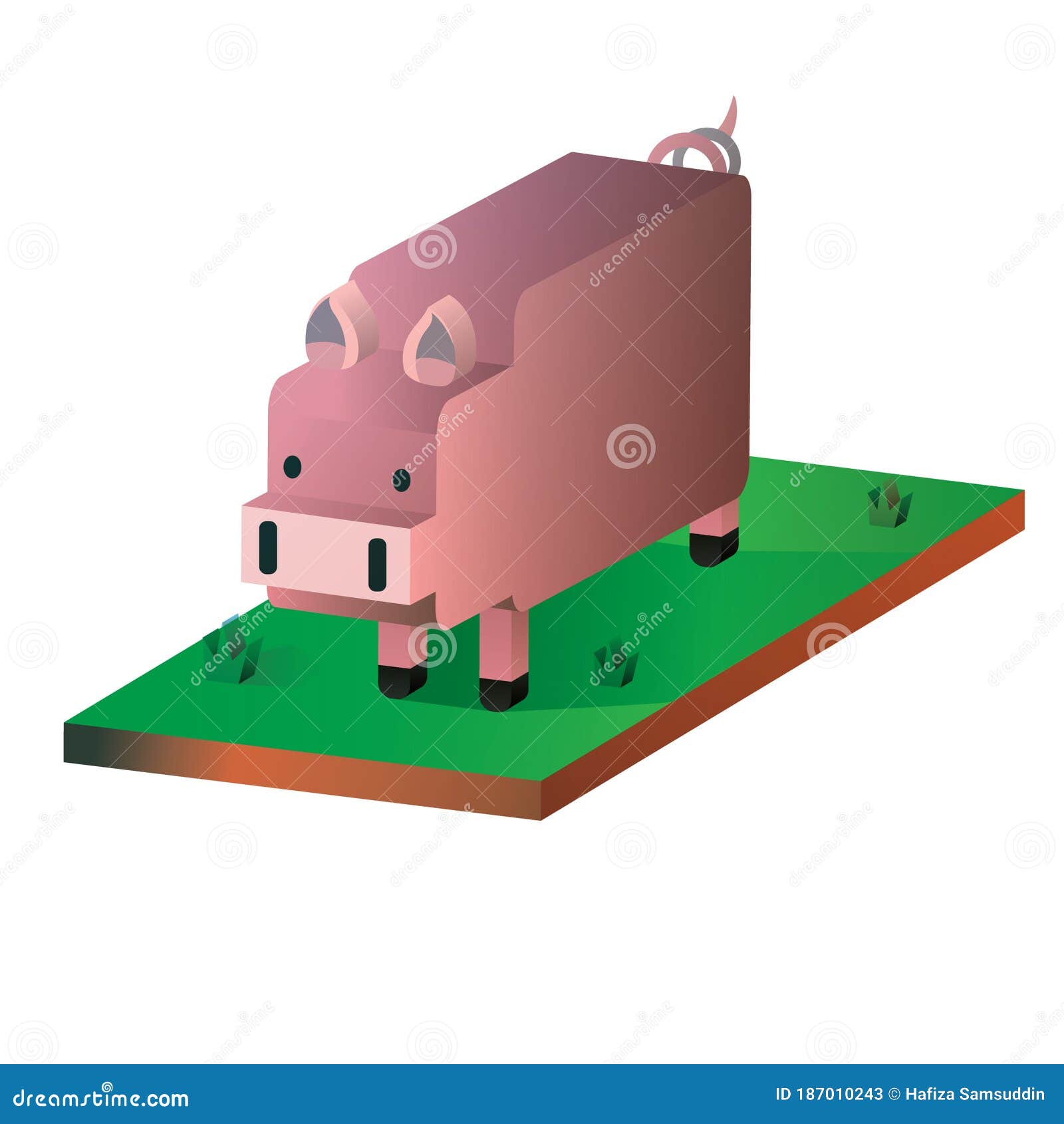 Isometric Pig. Vector Illustration Decorative Design Stock Vector ...