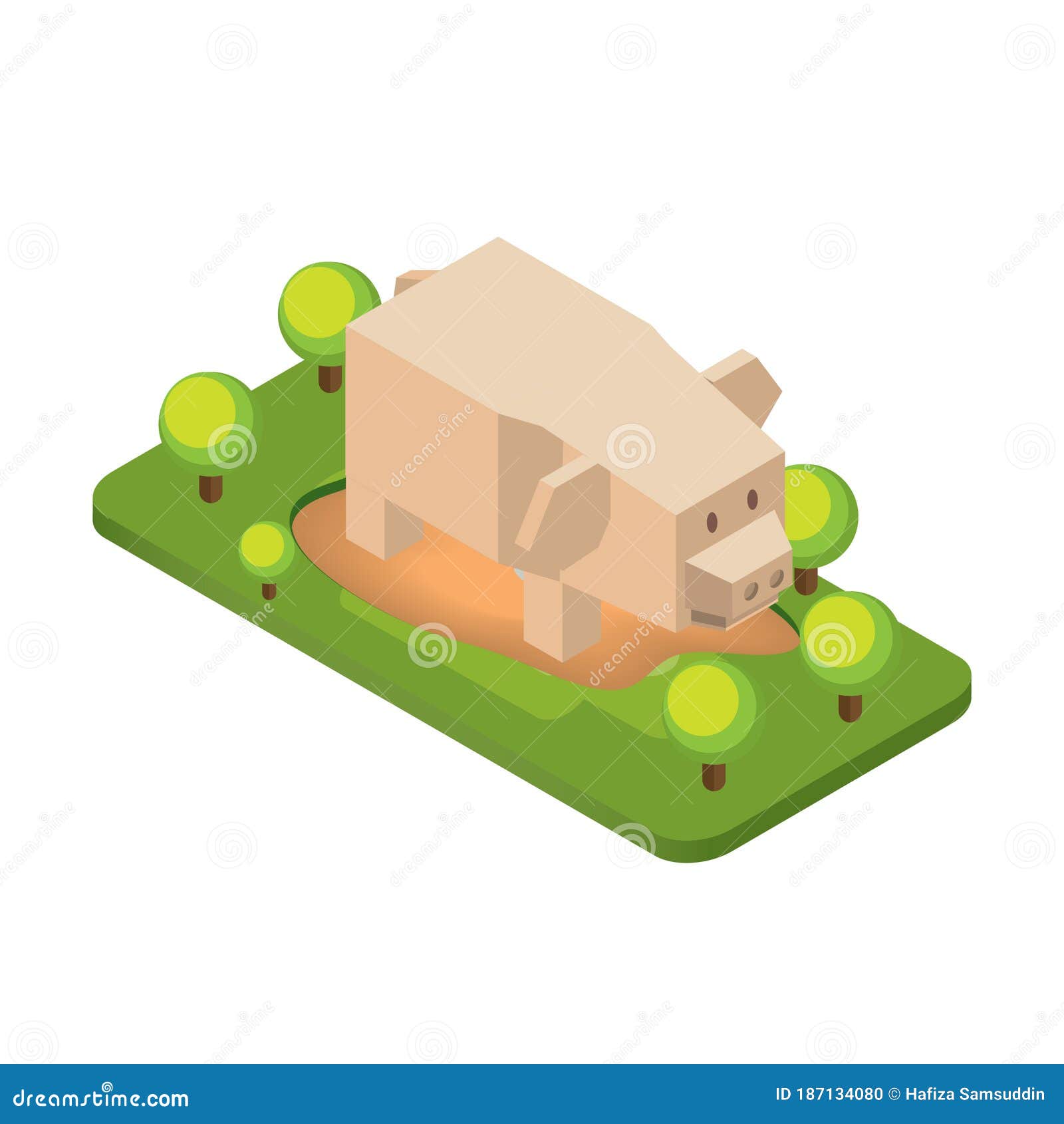 Isometric Pig. Vector Illustration Decorative Design Stock Vector ...
