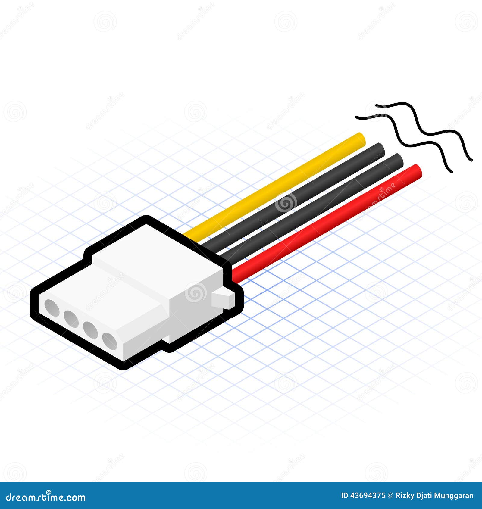 Isometric 4 Pin Power Connector Vector Illustration | CartoonDealer.com ...