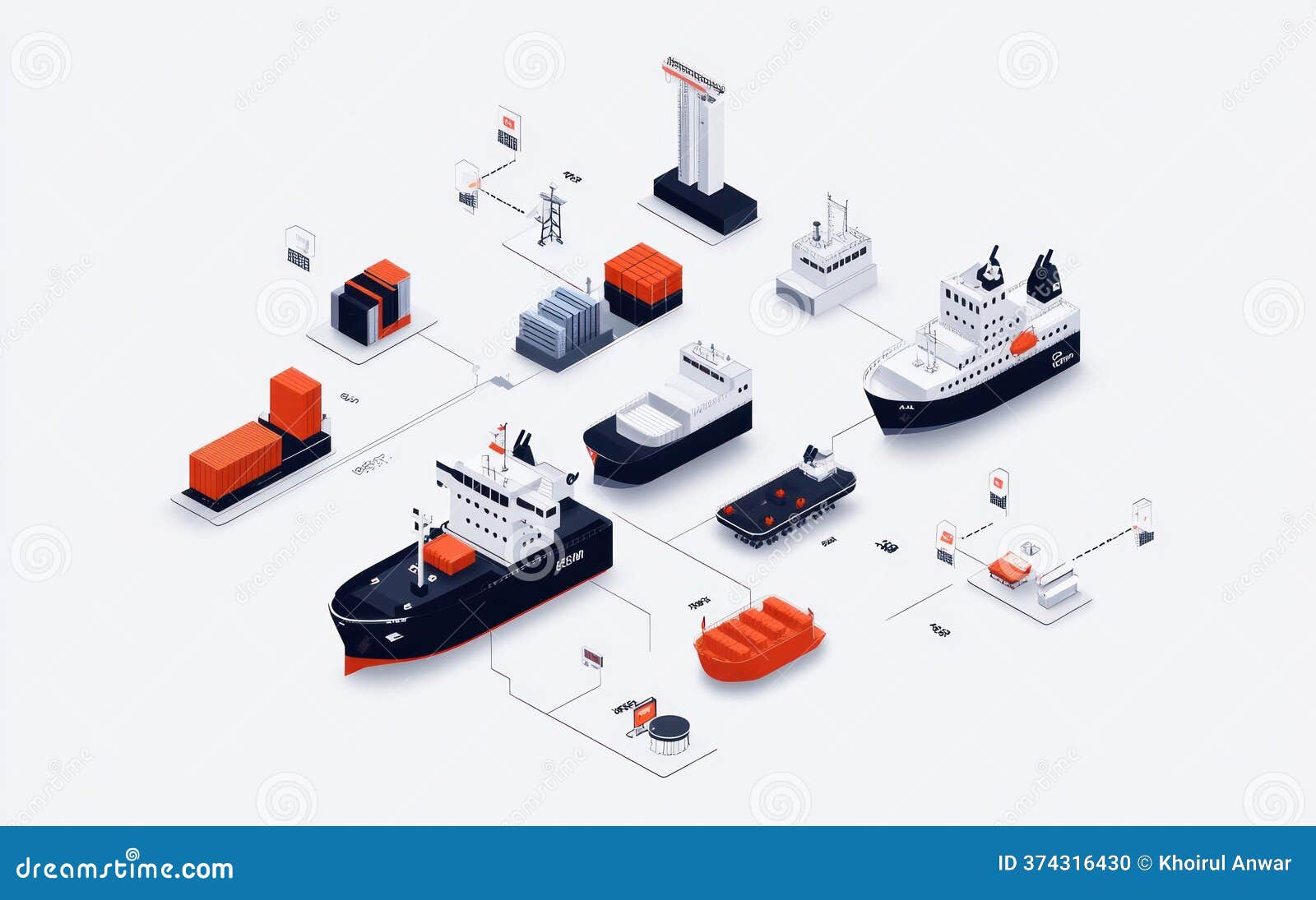 Isometric Pixel Art Cargo Ships And Containers Stock Illustration ...