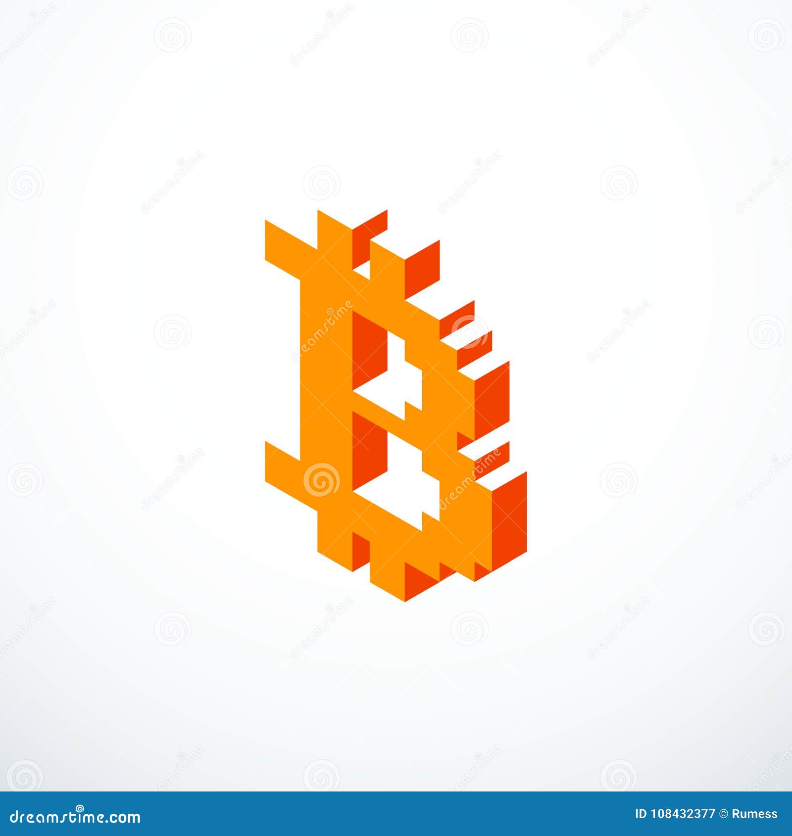 Vector Isometric Pixel Bitcoin Icon Stock Vector - Illustration of icon ...