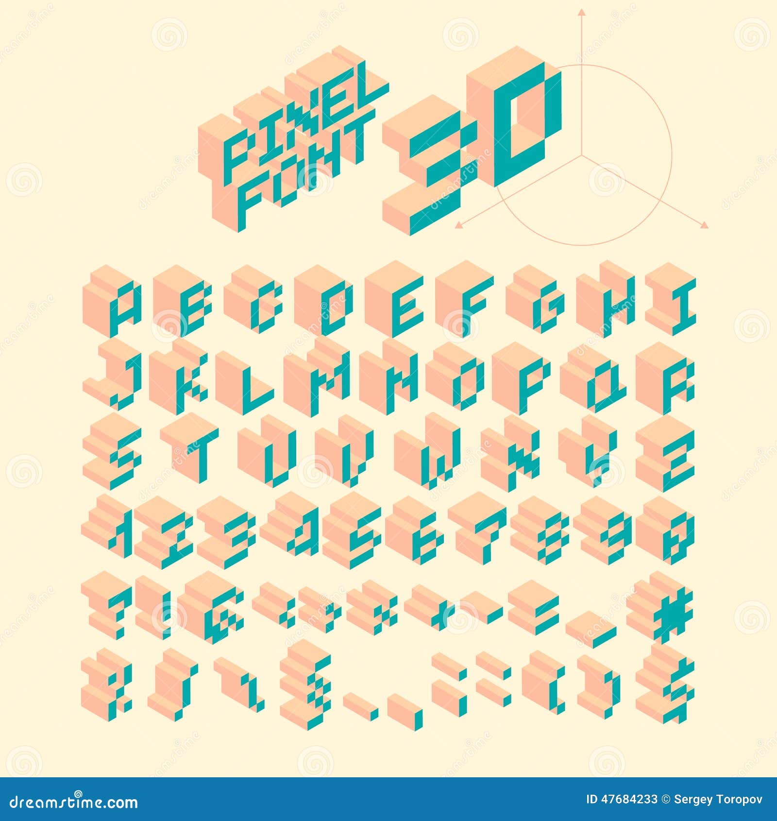 Isometric Pixel Font, Vector Letters, Alphabet Stock Vector ... Isometric Pixel Font, Vector Letters, Alphabet Stock Vector ...