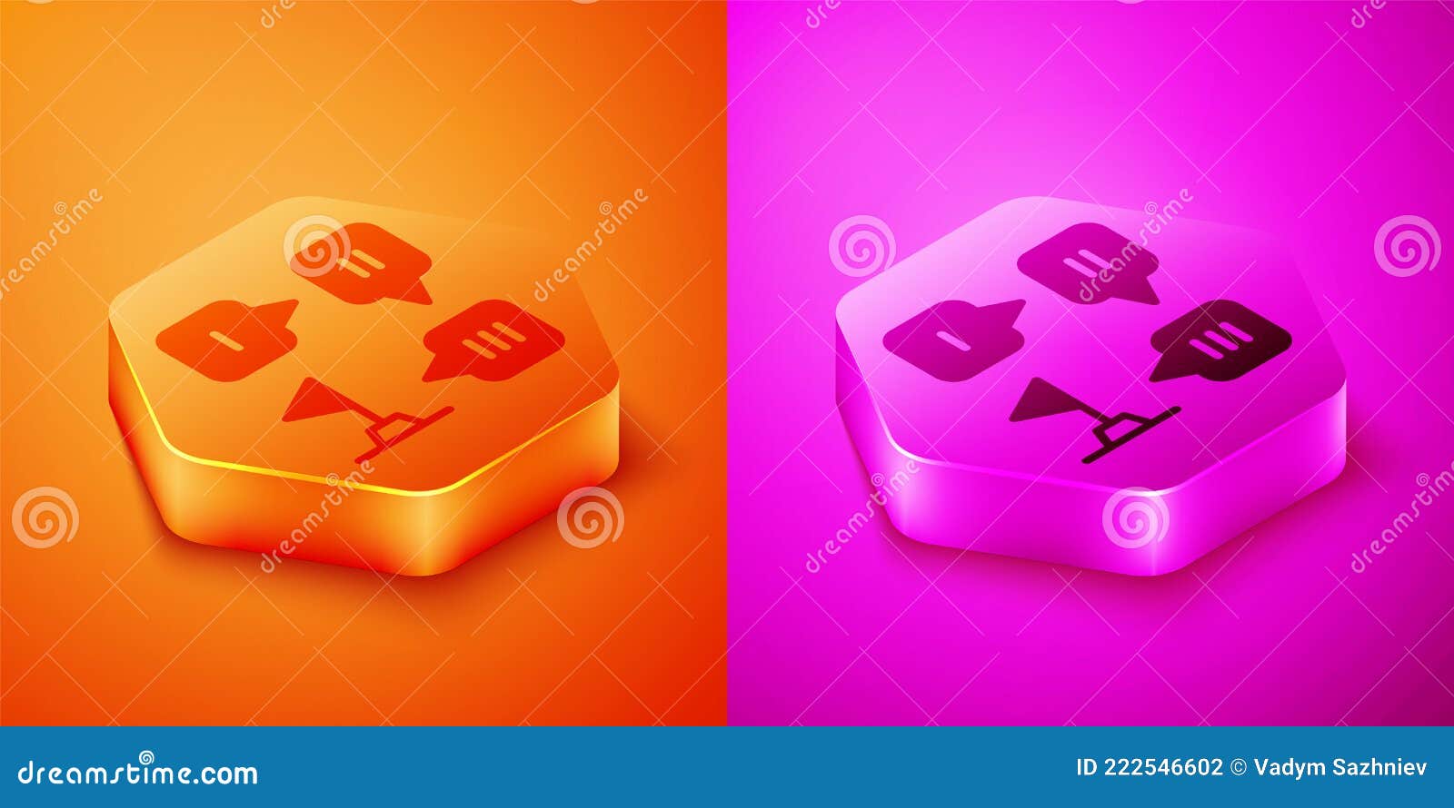Isometric Planning Strategy Concept Icon Isolated on Orange and Pink ...