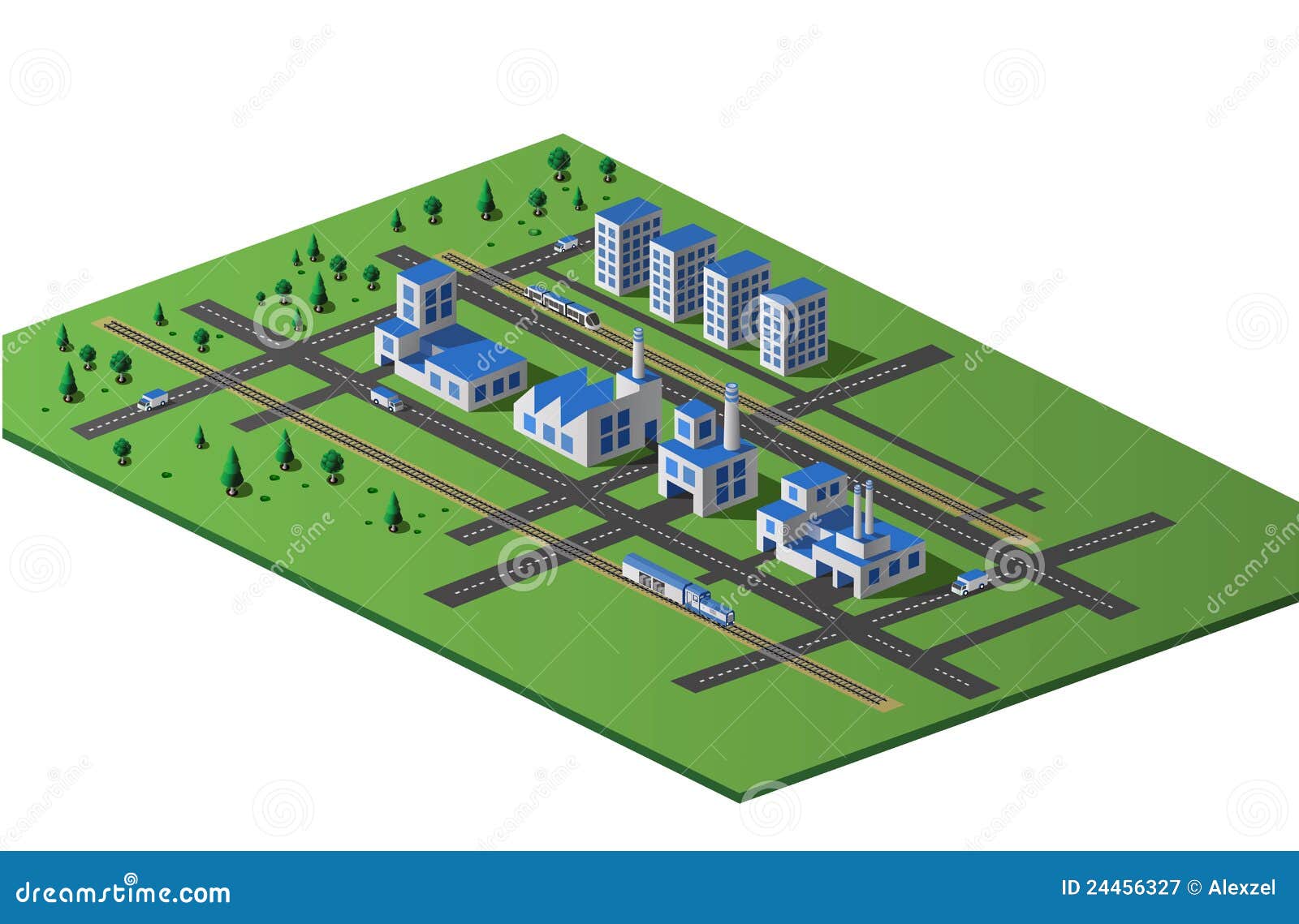 Isometric plant stock vector. Illustration of power, design - 24456327