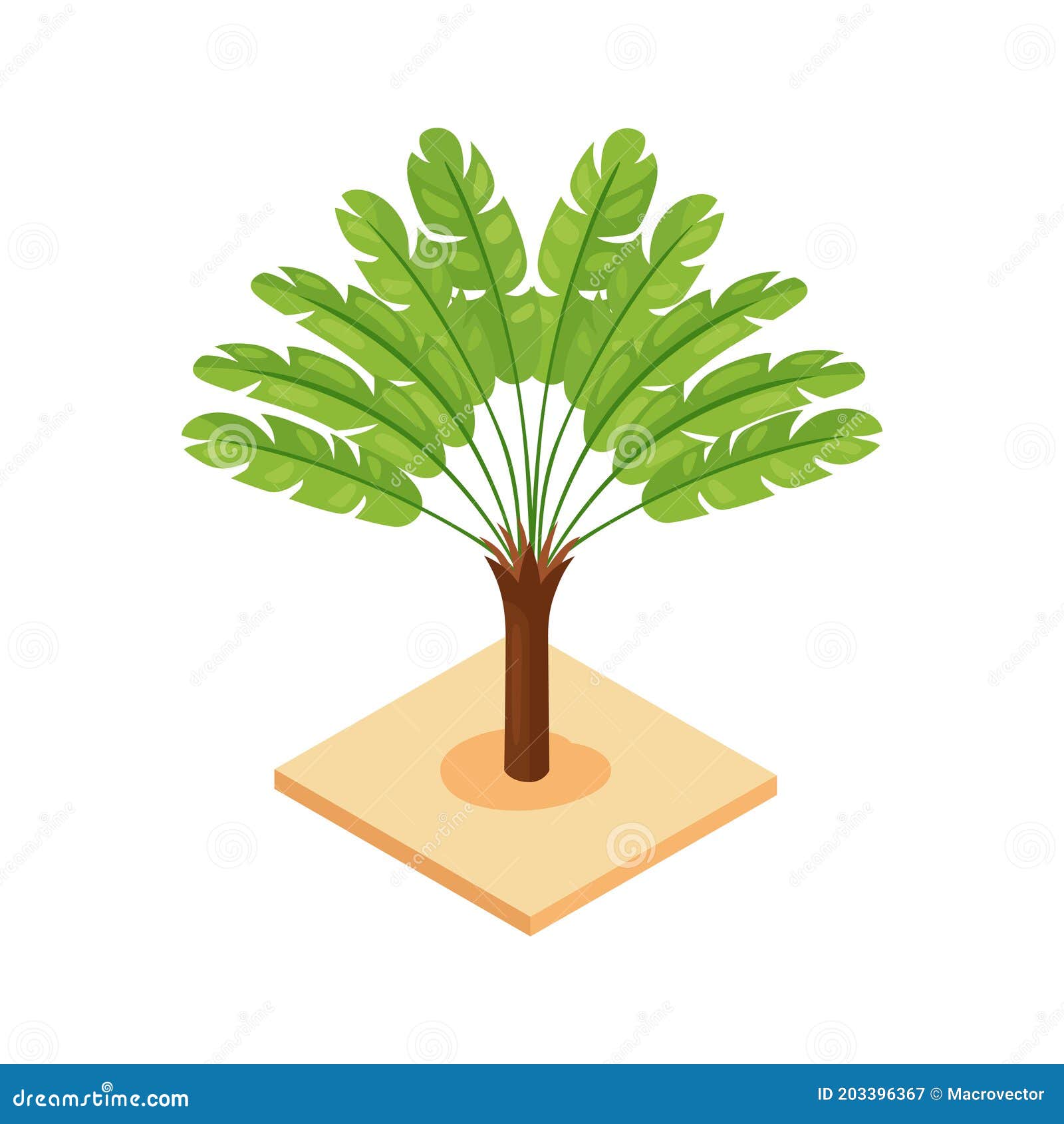 Isometric Plant Leaves Composition Stock Vector - Illustration of ...