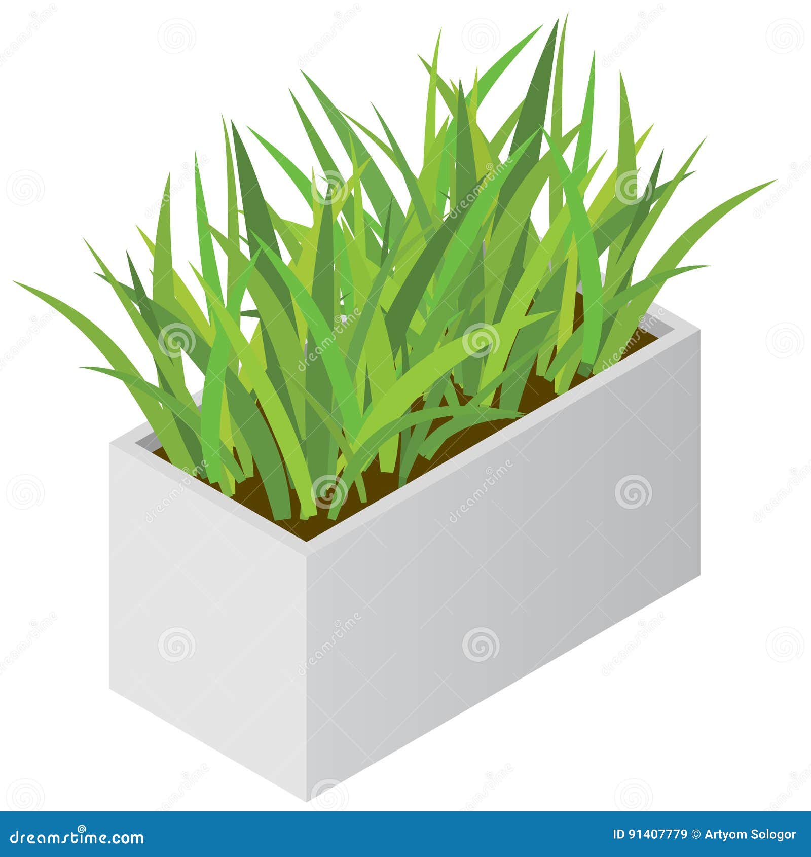 Isometric Plant in Modern Pot. Stock Vector - Illustration of growth ...