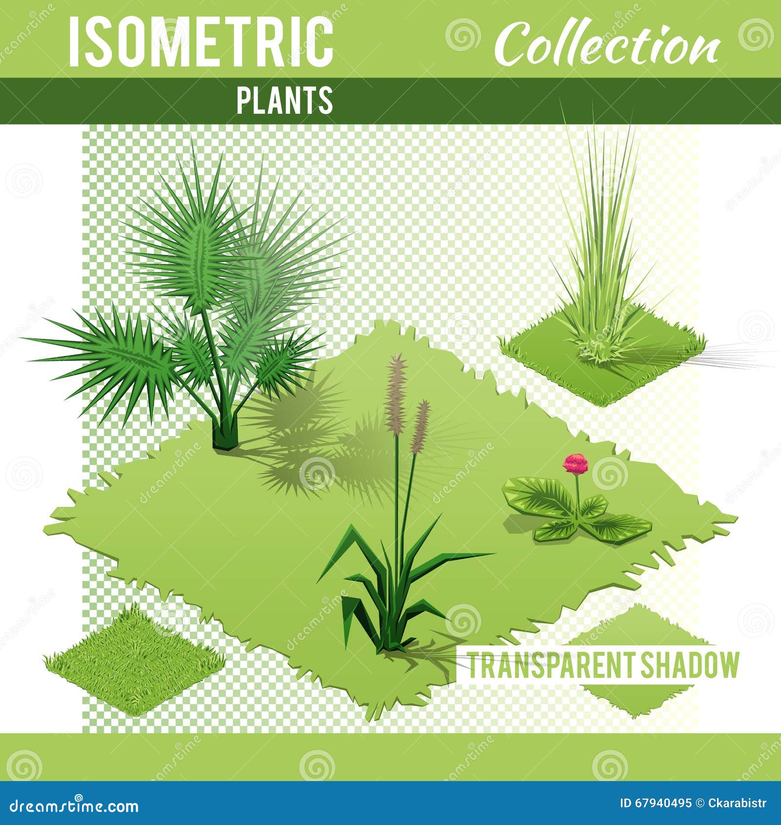 Isometric Plants Collection Stock Vector - Illustration of green ...