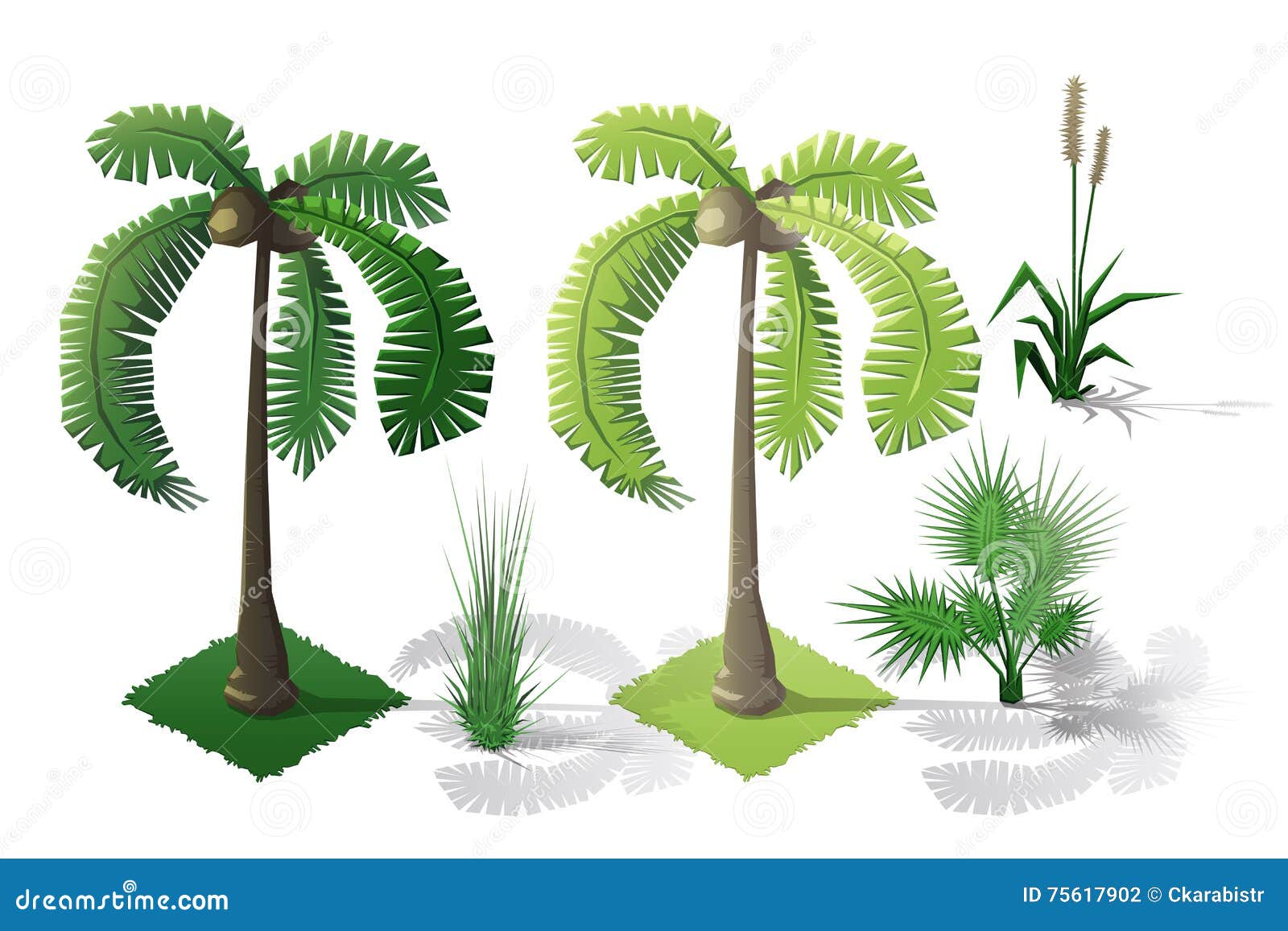 Isometric Plants Forest Collection Set. Fall Trees. Stock Vector ...