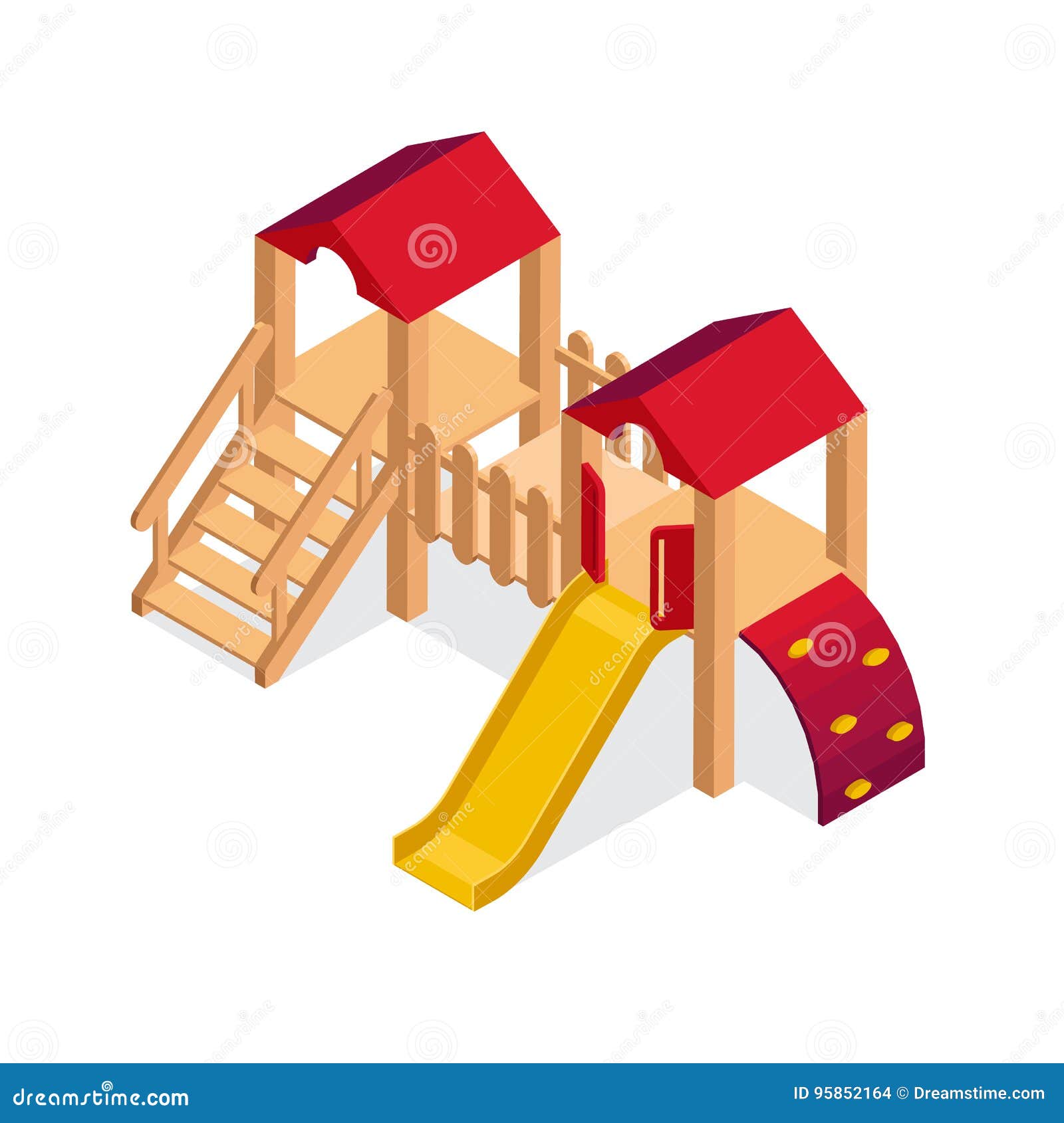 Isometric Playground Building Element. Kids Slide Vector Icon Stock ...
