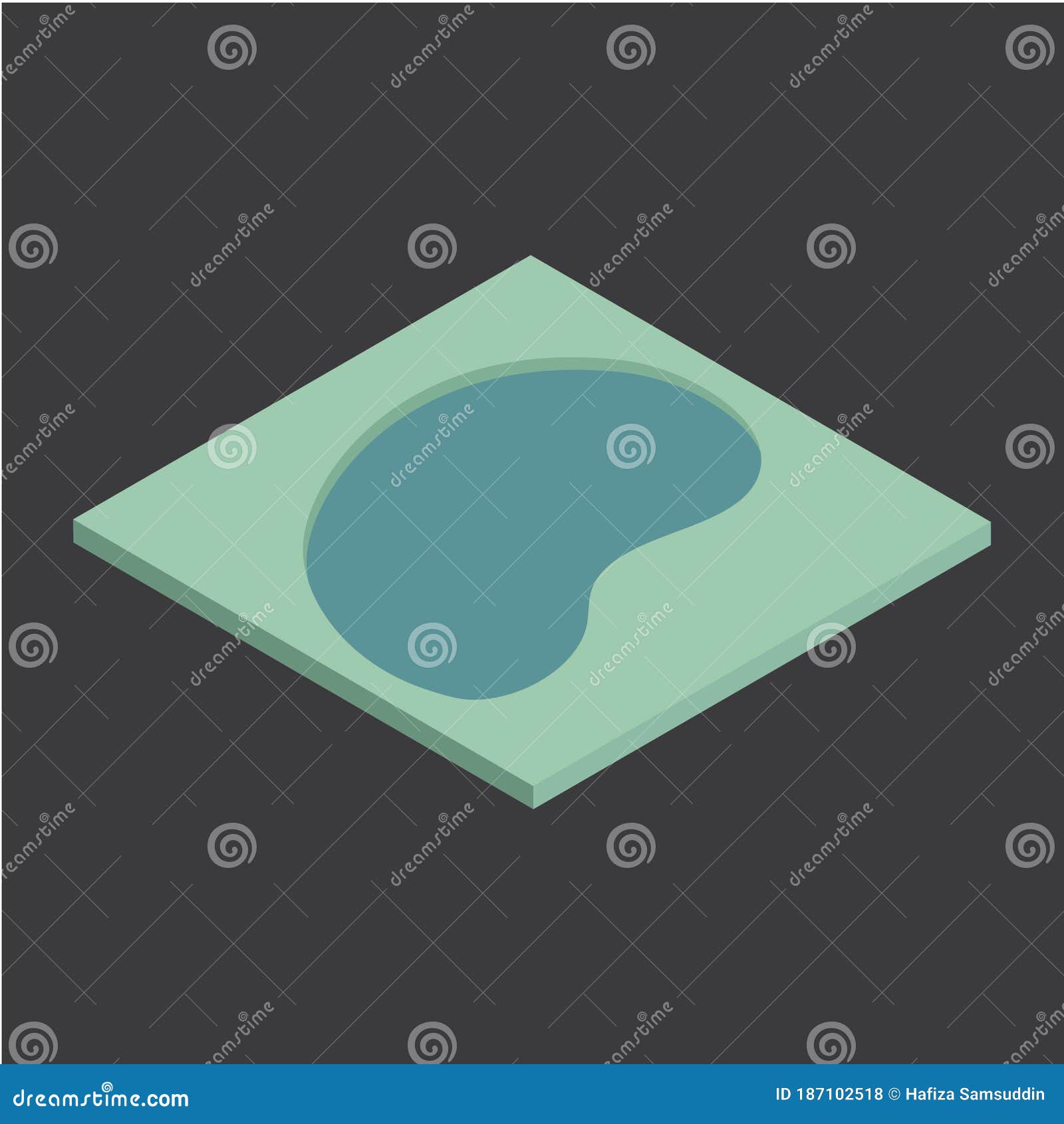 Isometric Pond. Vector Illustration Decorative Design Stock Vector ...