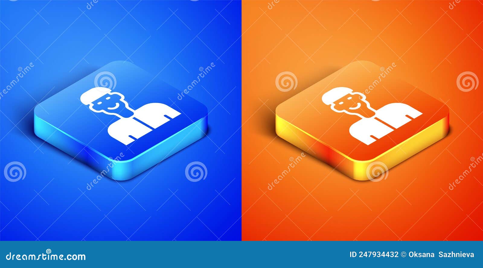 Isometric Positive Thinking Icon Isolated On White Background. Orange ...