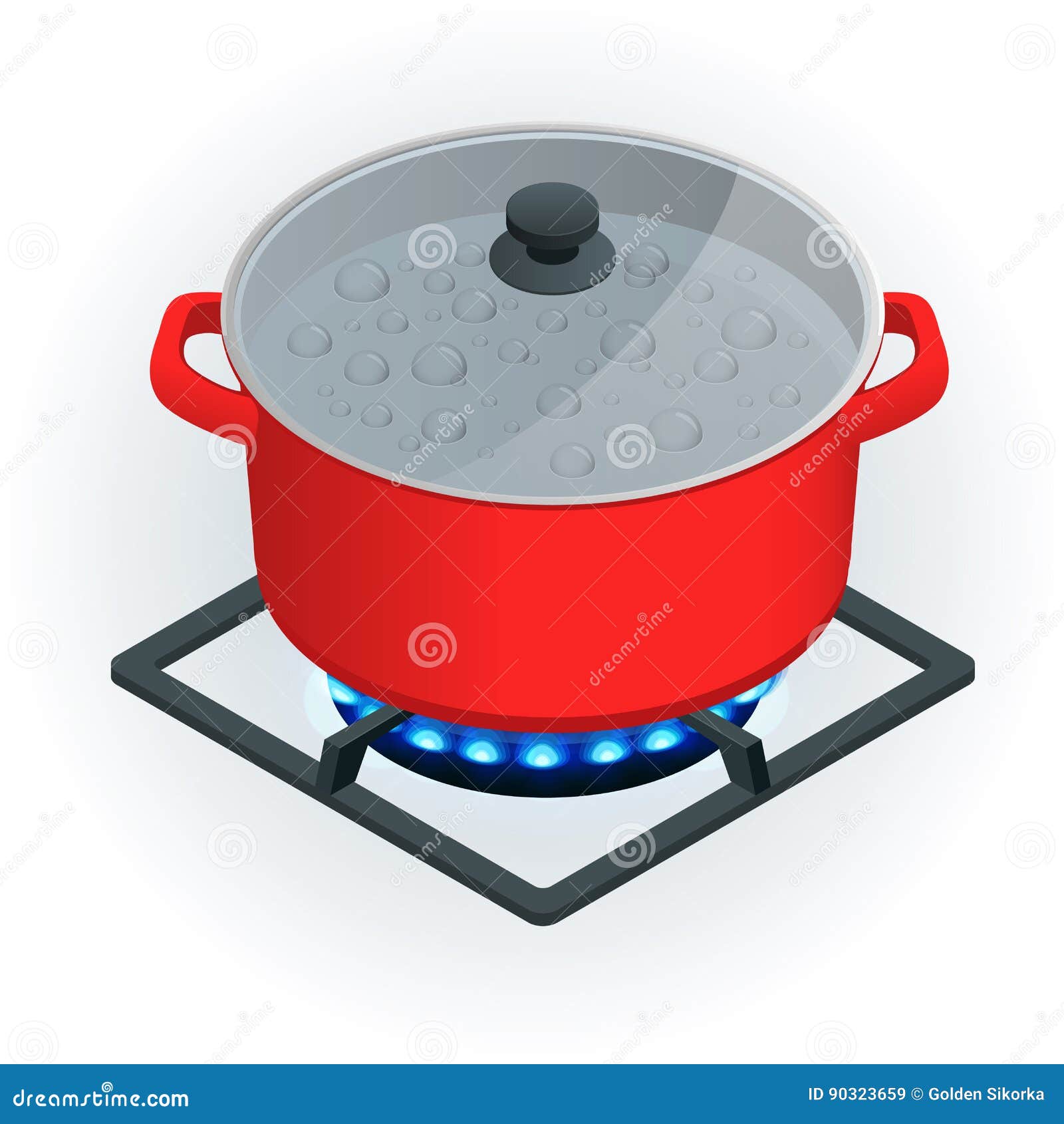 Cooker And Flame Icon Set. It Included Fire, Stoves, Cooking Hobs, Hob ...