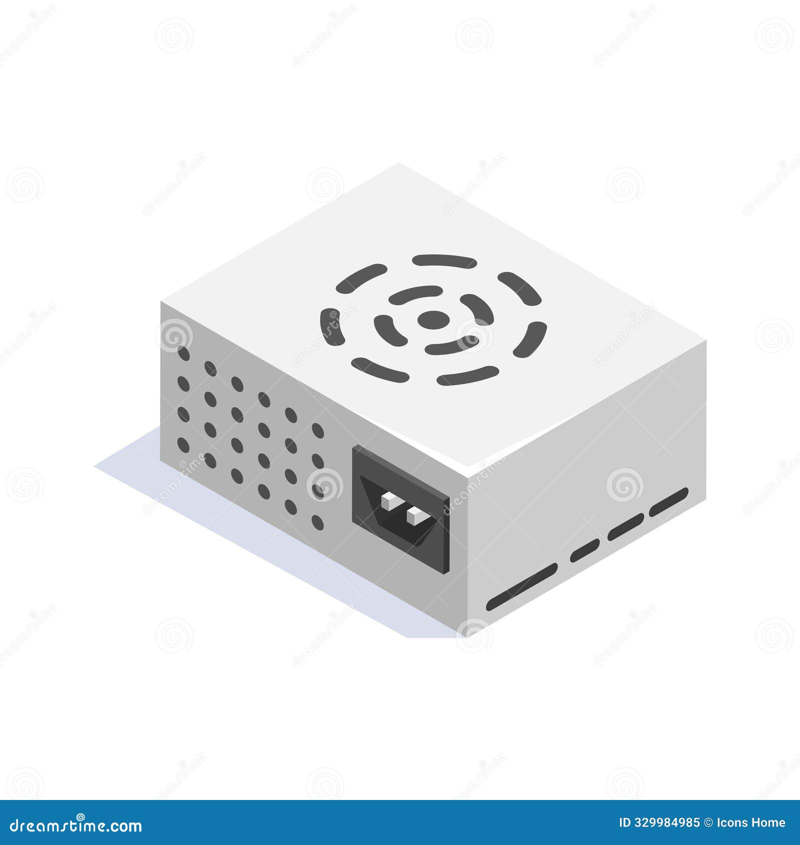 Isometric Power Supply Unit Icon, Perfect for Tech, Electronics, and ...