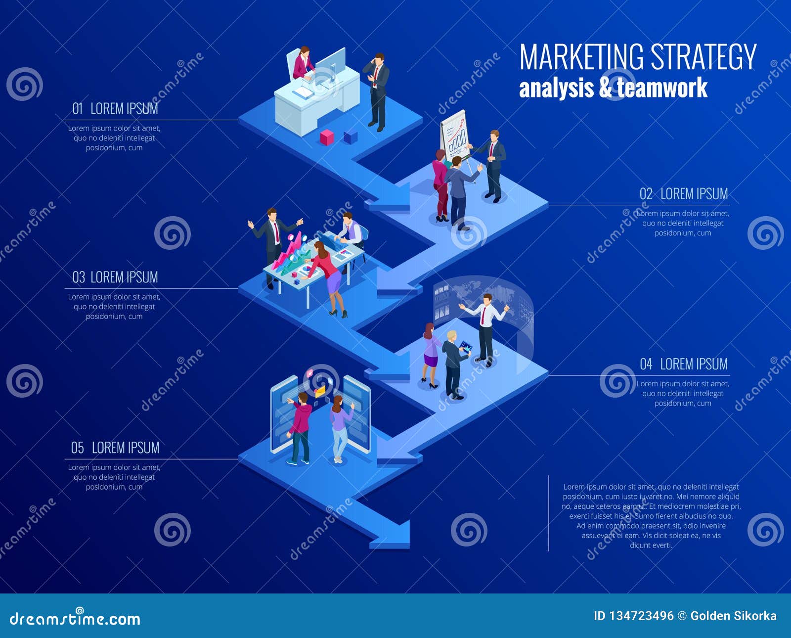 Isometric Presentation Business Infographics Template with 5 Options ... Isometric Presentation Business Infographics Template with 5 Options ...
