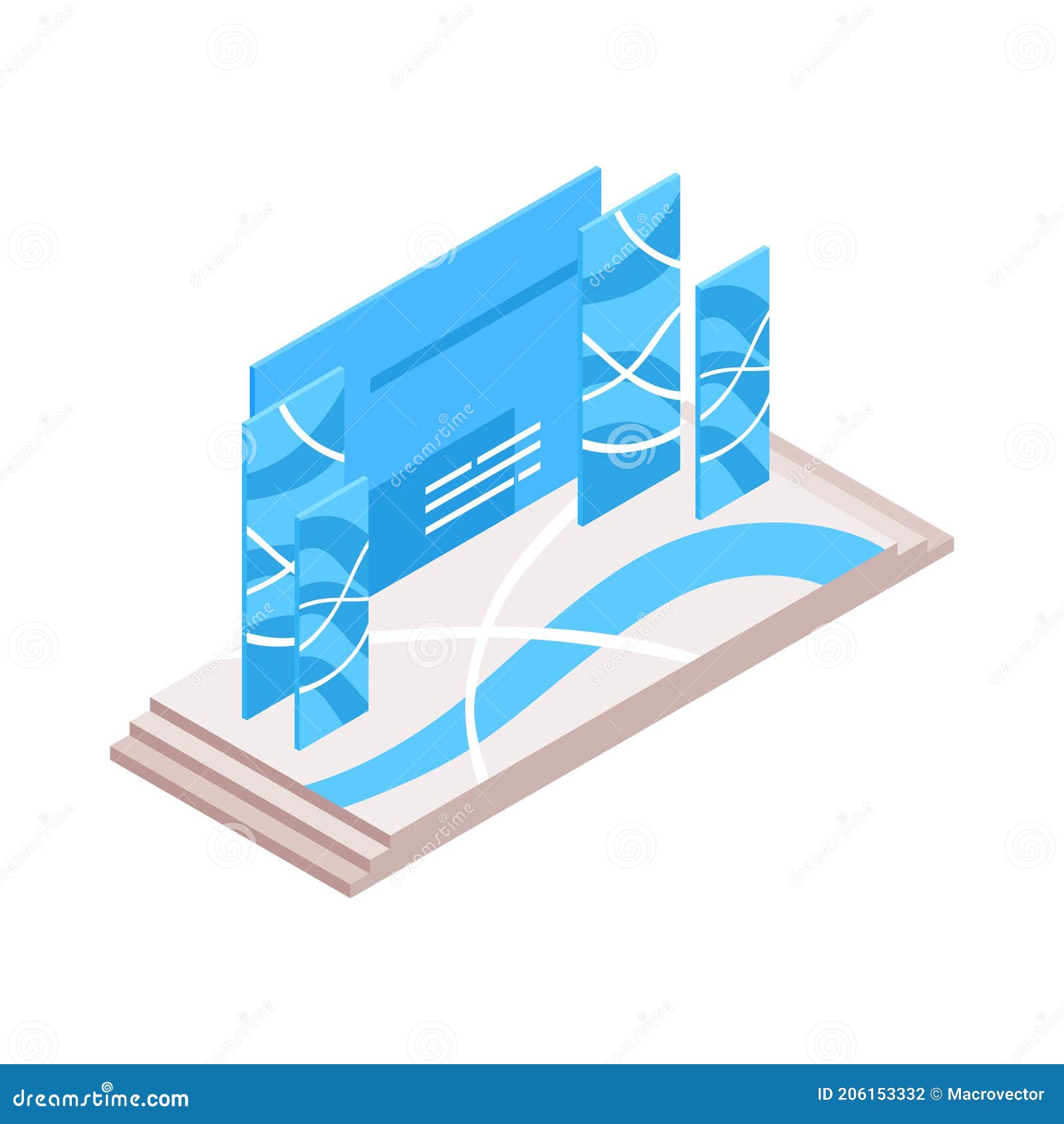 Isometric Presentation Stage Composition Stock Vector - Illustration of ...