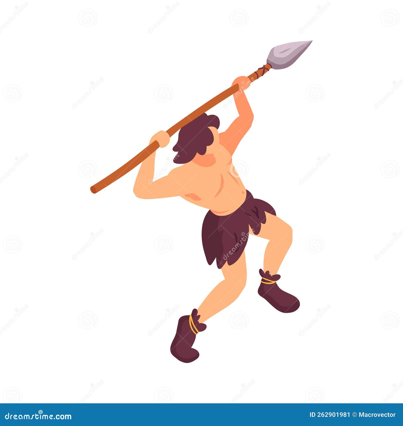 Primitive Hunter Spear Composition Stock Vector - Illustration of ...