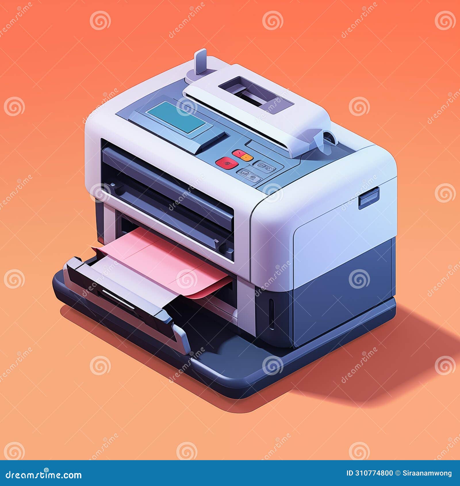 Isometric of Printer Icon. 3D Illustration by Generative Ai Stock ...