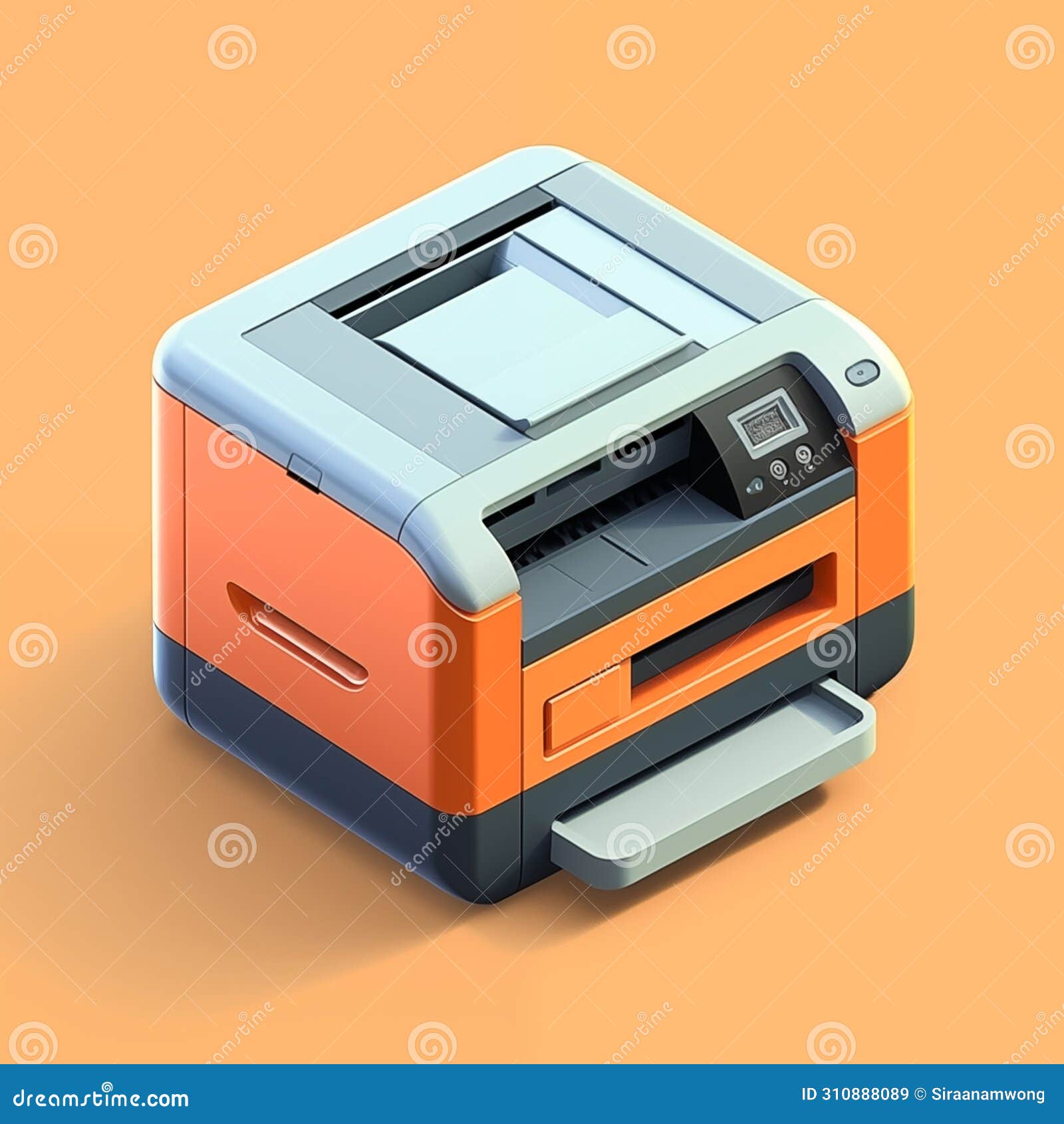 Isometric of Printer Icon. 3D Illustration by Generative Ai Stock ...