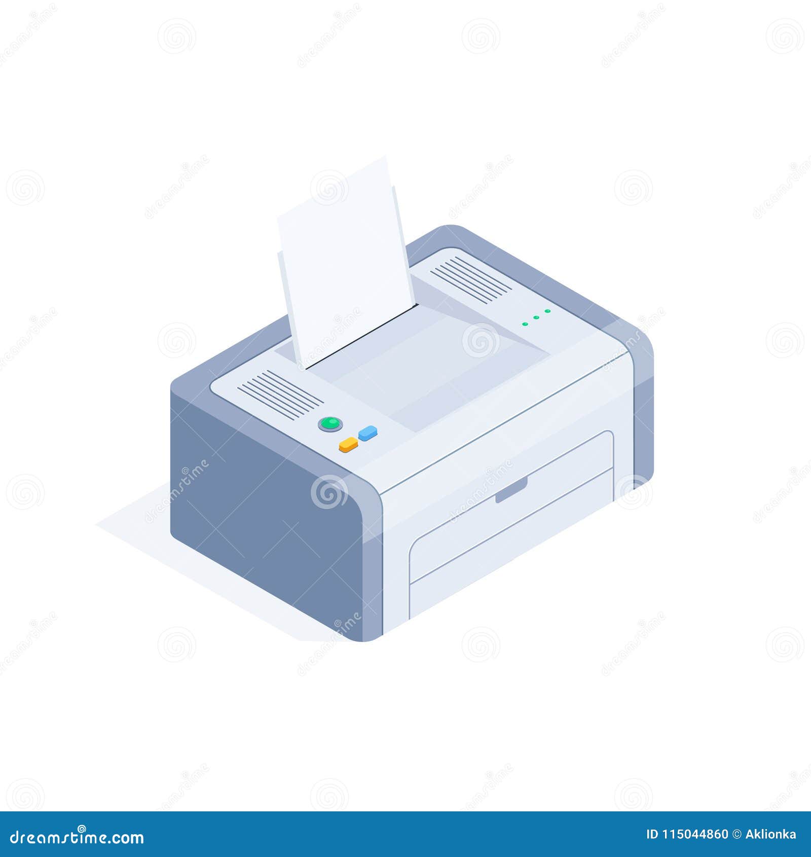 Isometric Printer Isolated. Stock Vector - Illustration of device ...