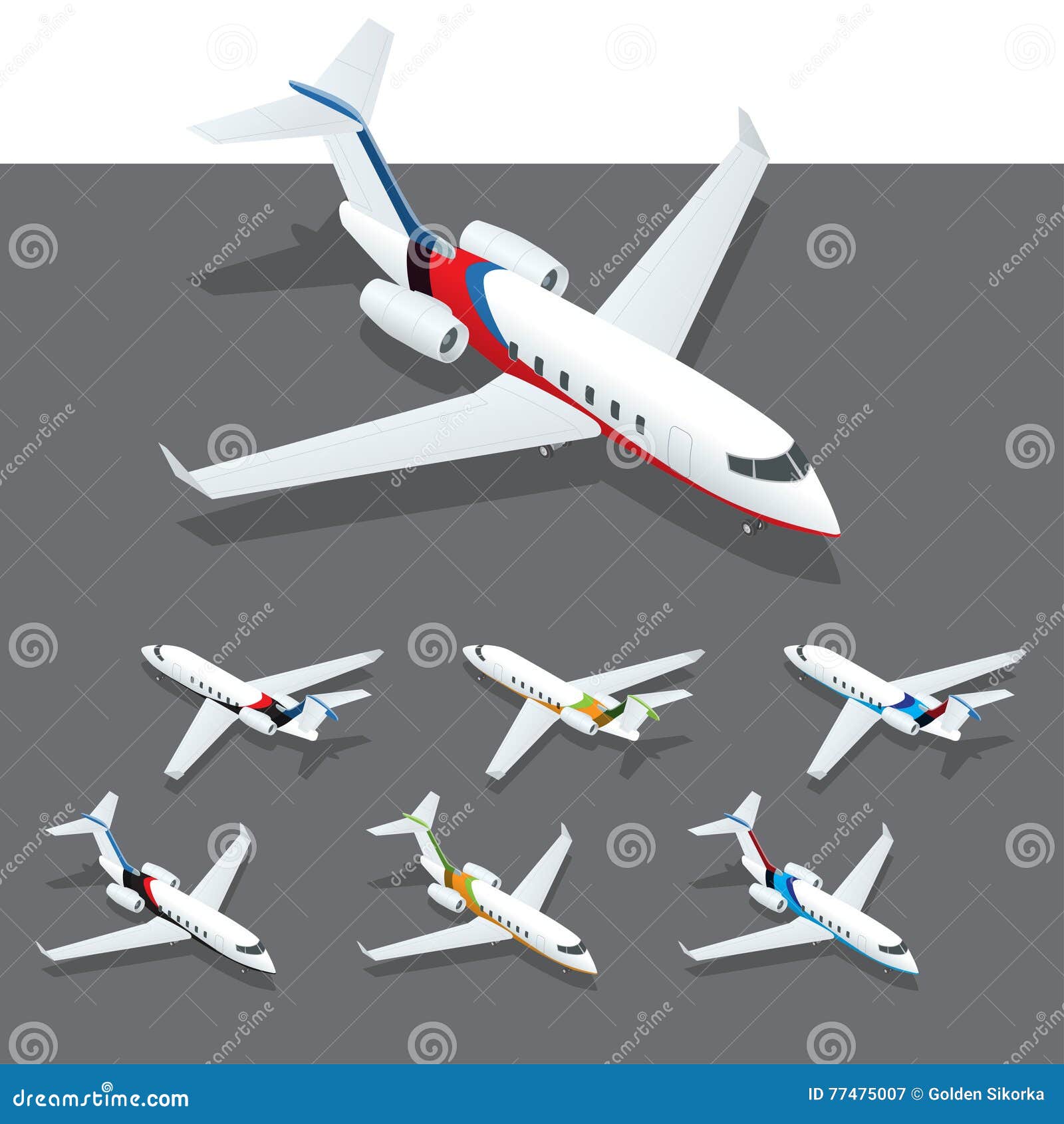 Isometric private jet stock vector. Illustration of modern - 77475007