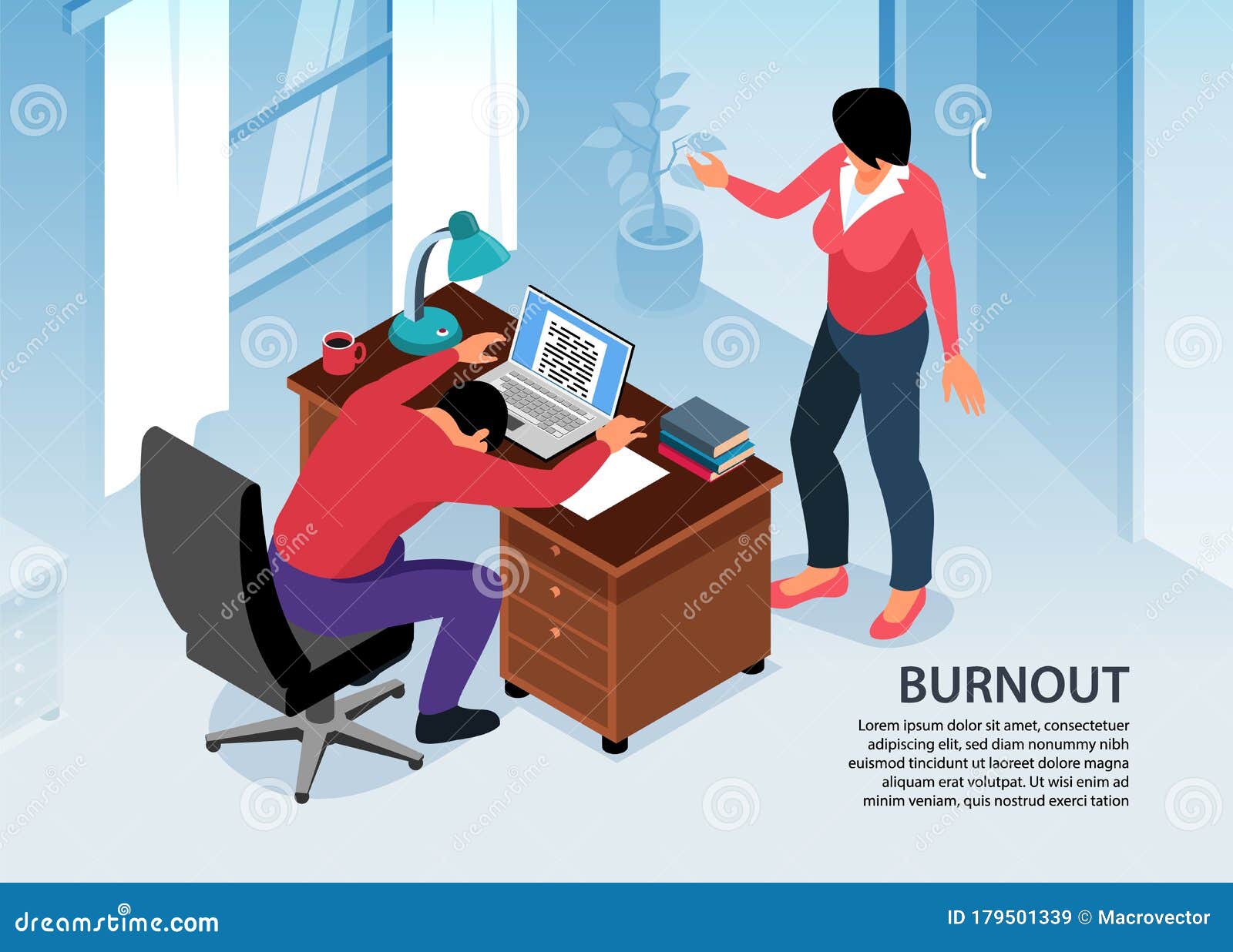 Professional Burnout Horizontal Background Stock Vector - Illustration ...