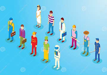 Isometric Professions Part One Stock Vector - Illustration of ...
