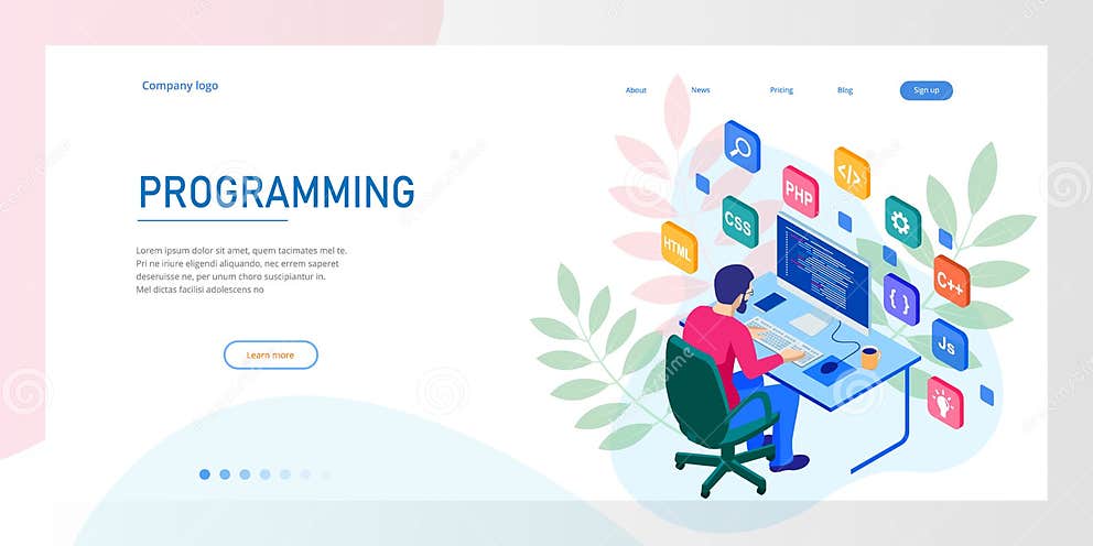 Isometric Programmer Coding New Project Web Developer Programming