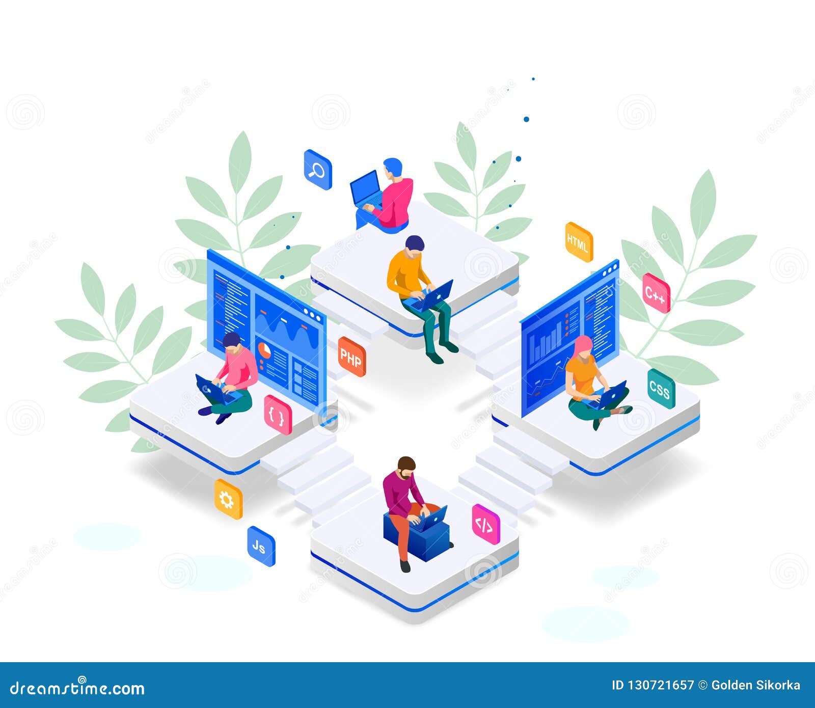 Isometric Programmer Coding New Project Web Development And Programming Skills For Website Web