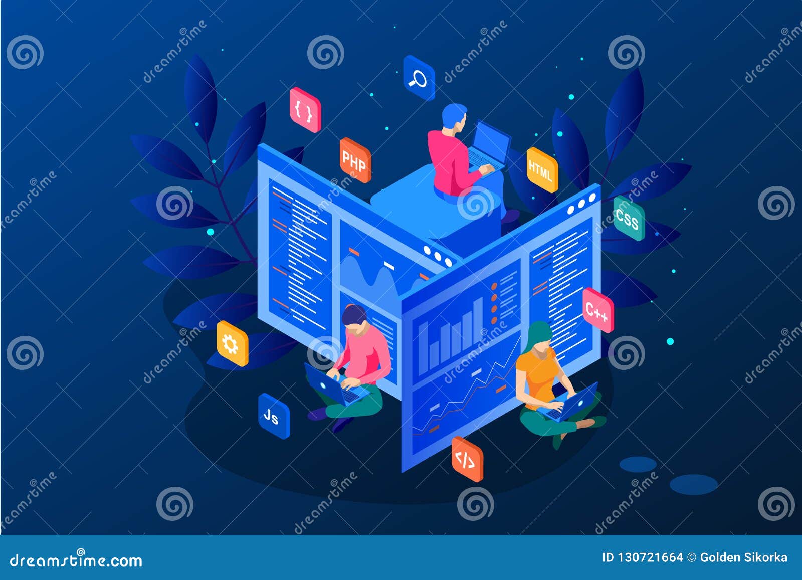 Isometric Programmer Coding New Project Web Development And Programming Skills For Website