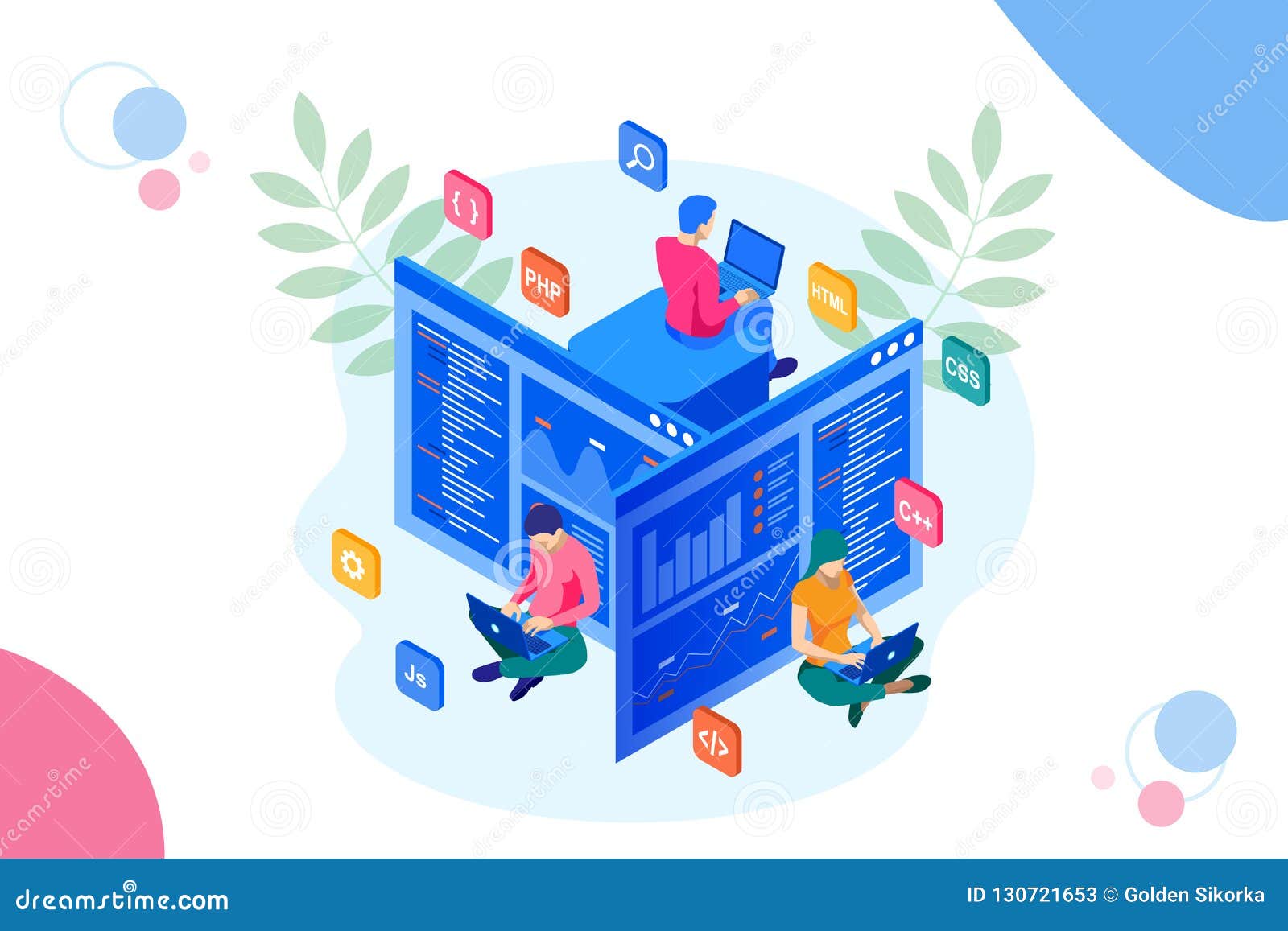 Isometric Programmer Coding New Project Web Development And Programming Skills For Website