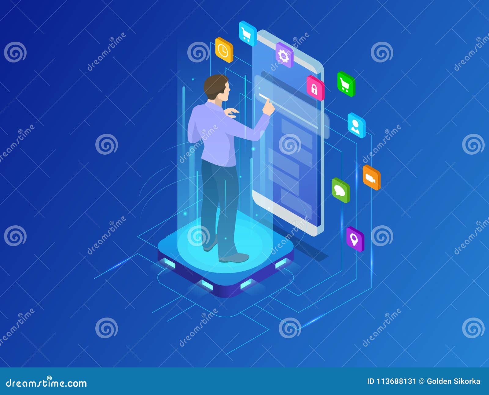 Isometric Programmer Working in a Software Develop Company Office ... Isometric Programmer Working in a Software Develop Company Office ...
