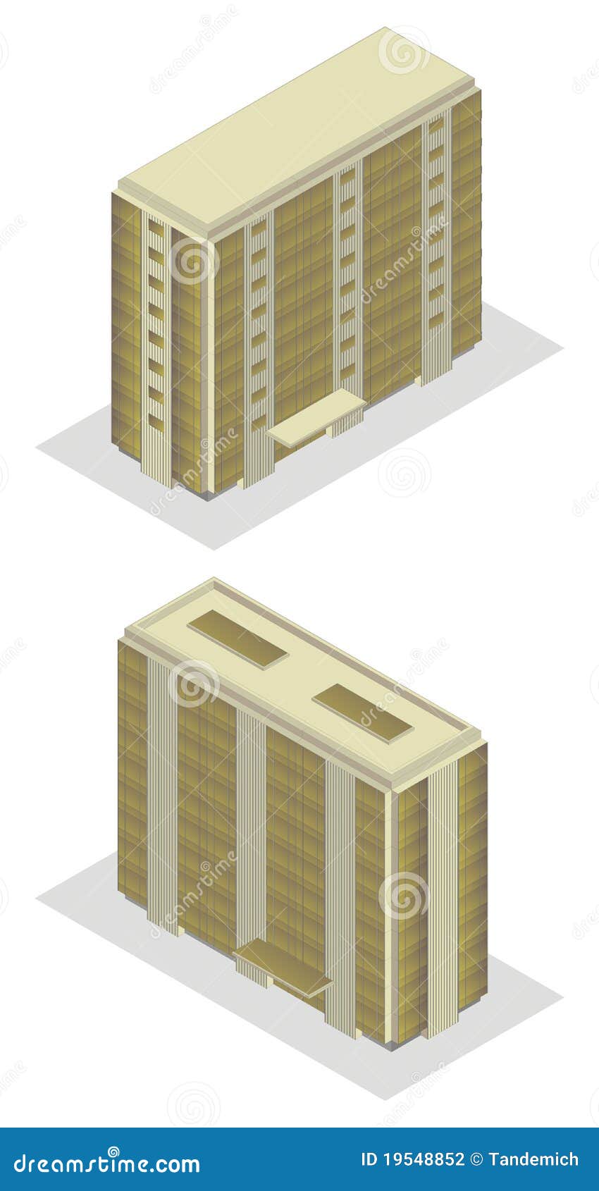 Isometric Projection Building Stock Illustration - Illustration of ...
