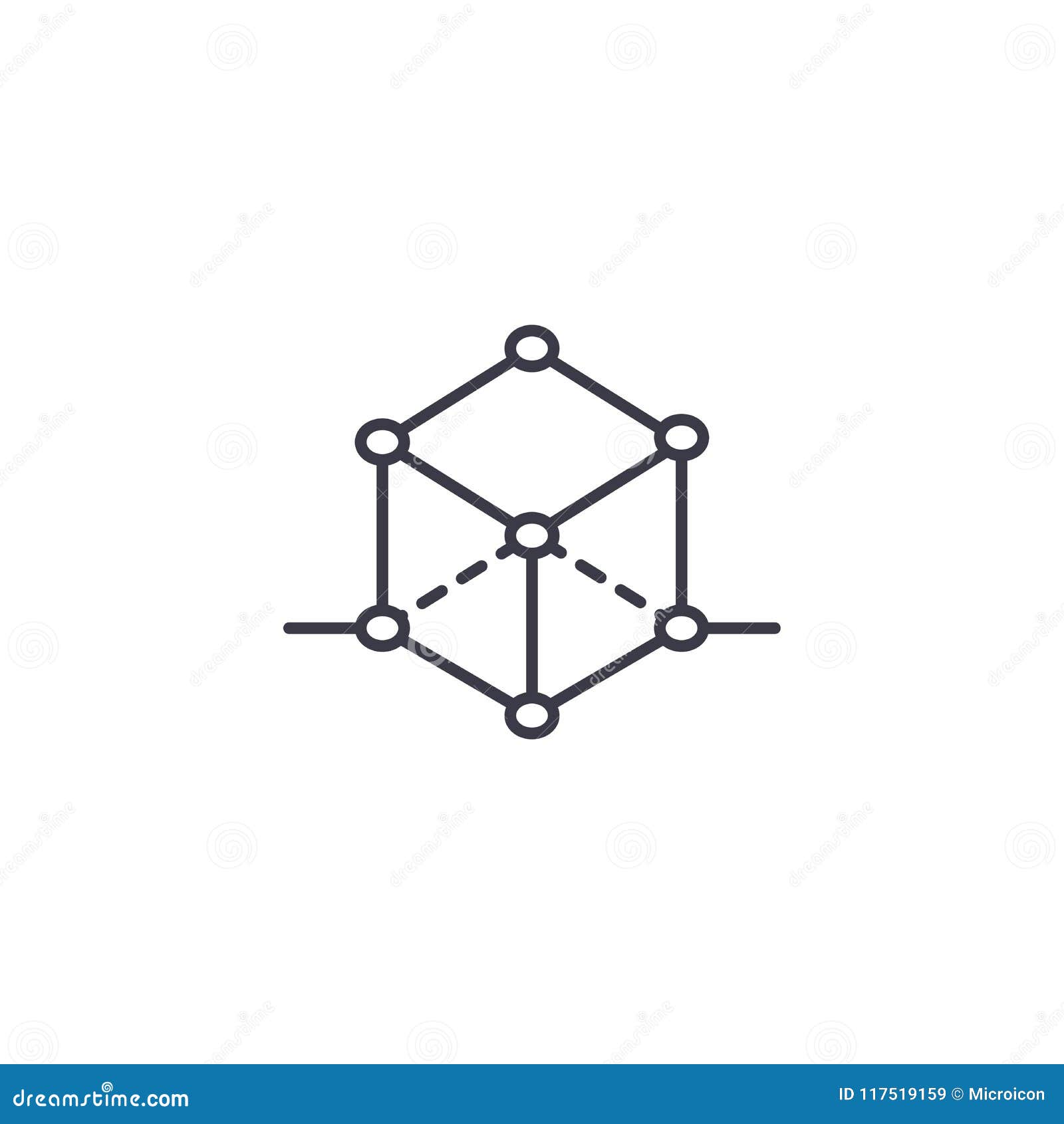 Isometric Projection Linear Icon Concept. Isometric Projection Line ...