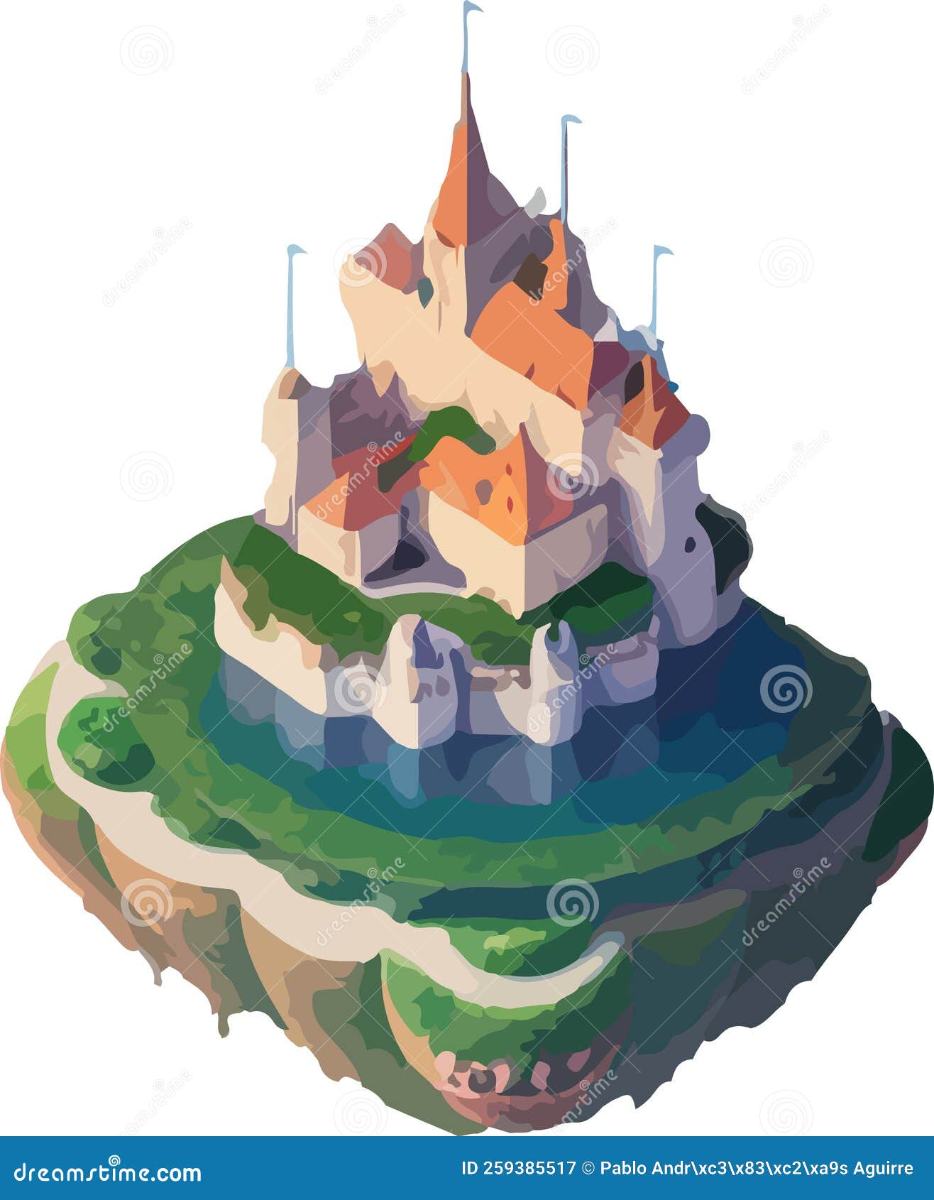 Isometric Projection of the Vector of a Castle Stock Vector ... Isometric Projection of the Vector of a Castle Stock Vector ...