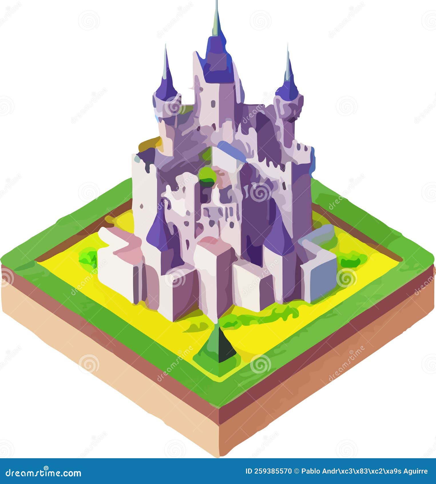 Isometric Projection of the Vector of a Castle Stock Vector ...