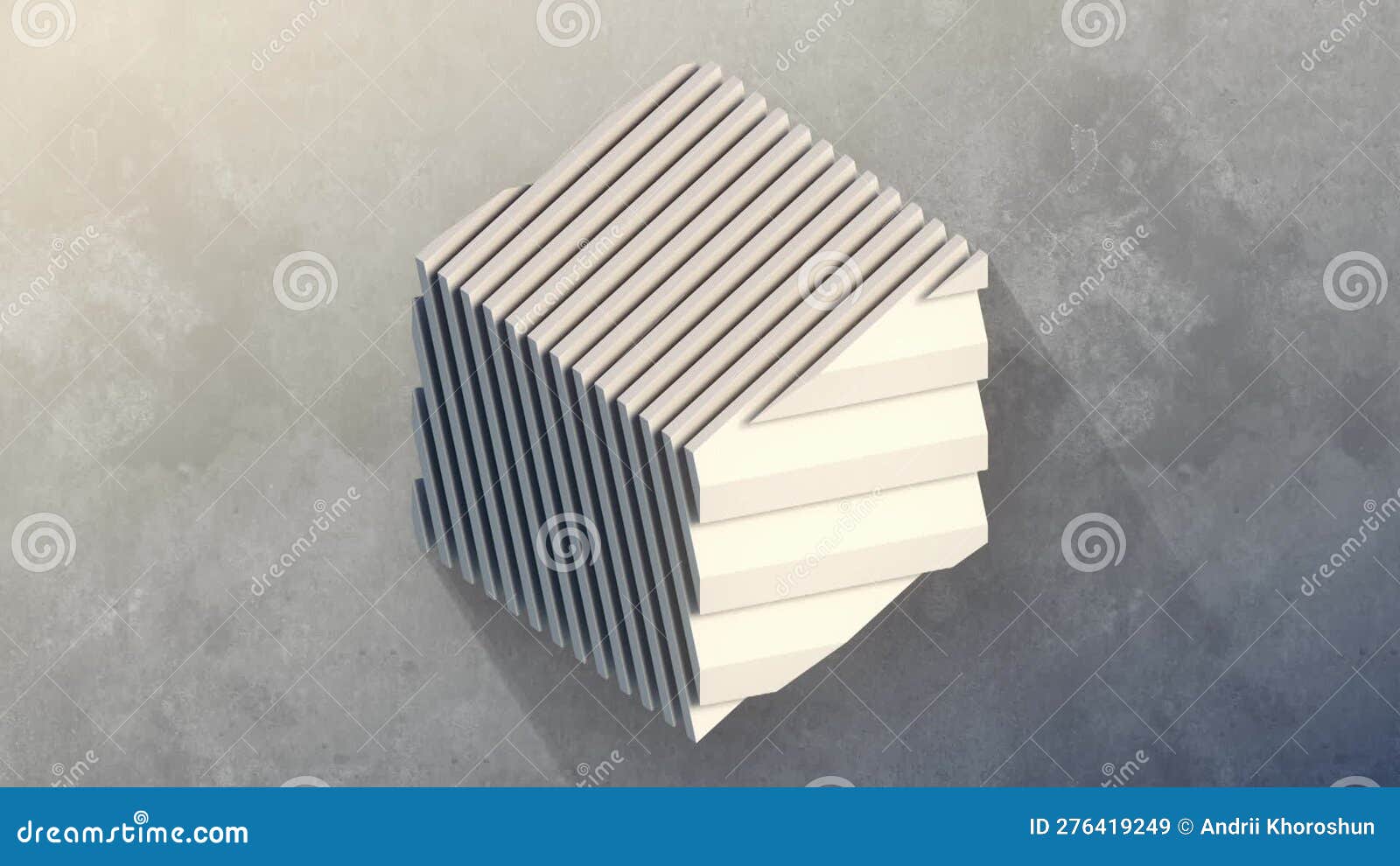White Cube Divided into Slices. 3d Rendering Loop Animation Stock Video ...