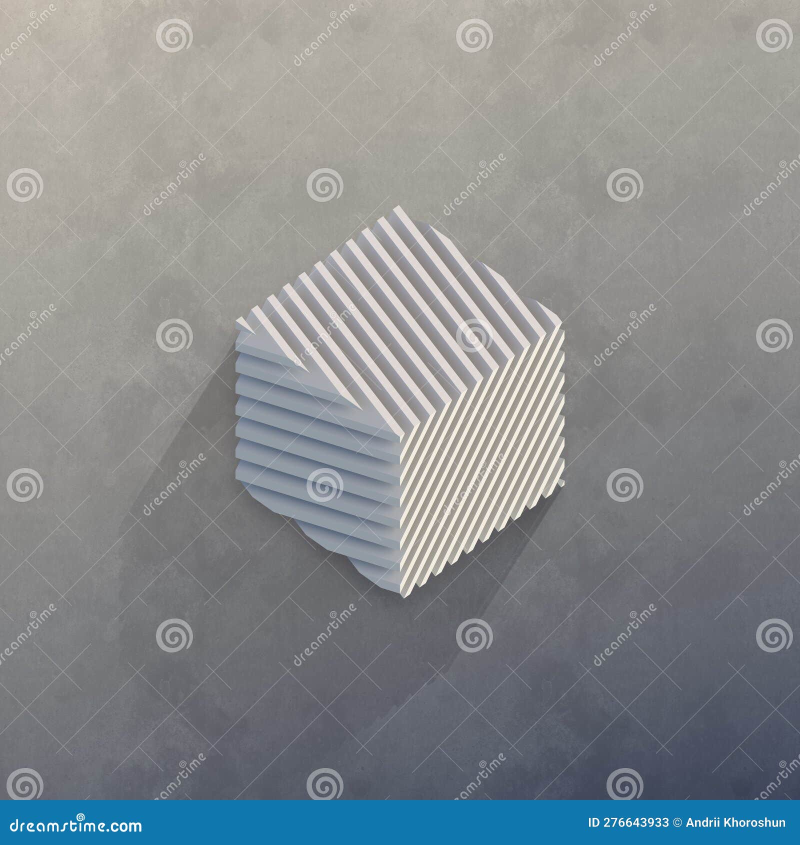 Isometric Projection of a White Cube Divided into Slices. 3d Rendering ...