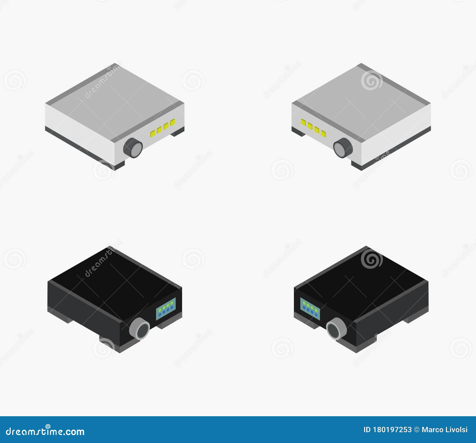 Isometric Projector Icon Illustrated in Vector on White Background ...