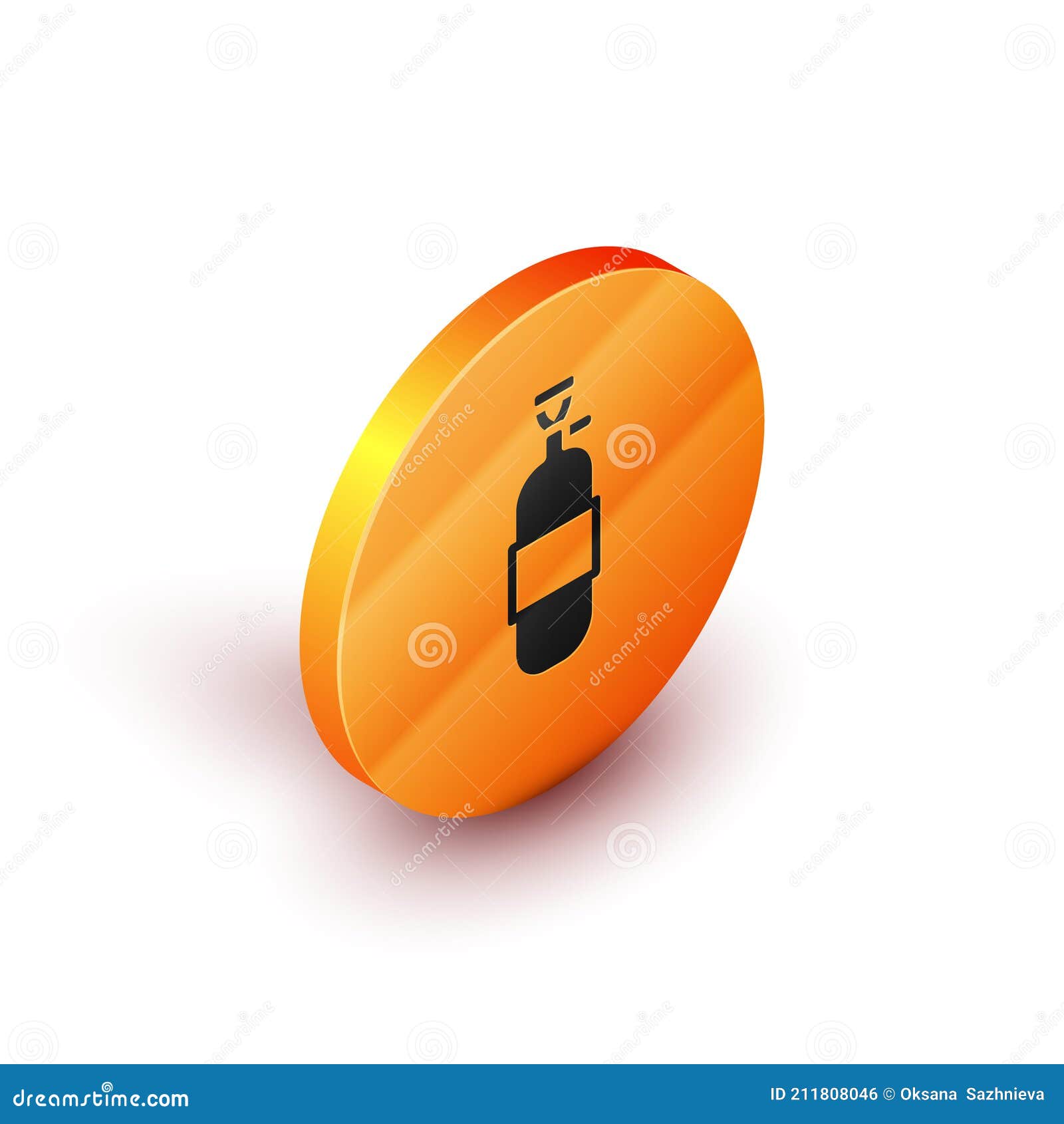 Isometric Propane Gas Tank Icon Isolated on White Background. Flammable ...