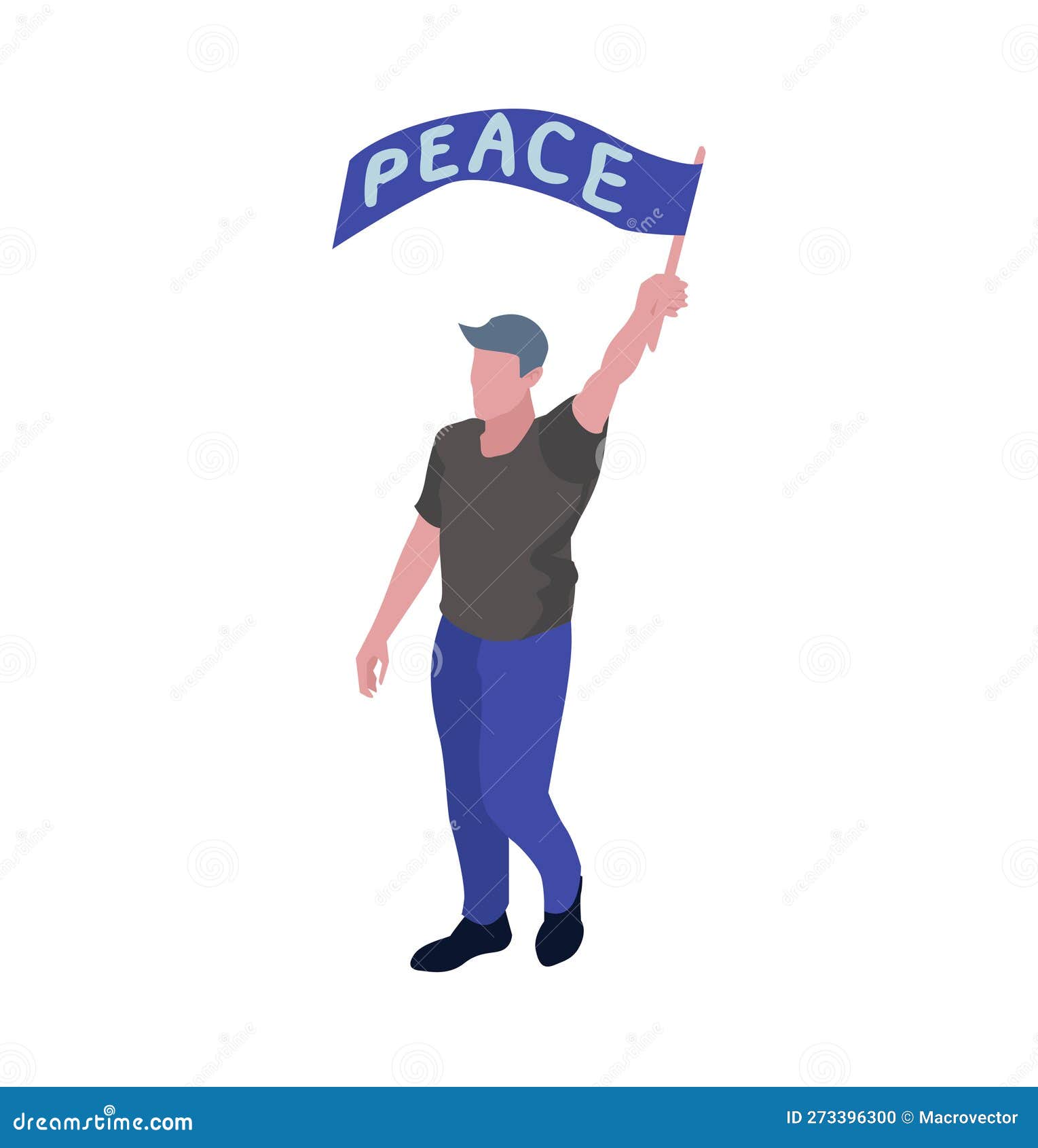 Isometric Protester Illustration Stock Vector - Illustration of ...